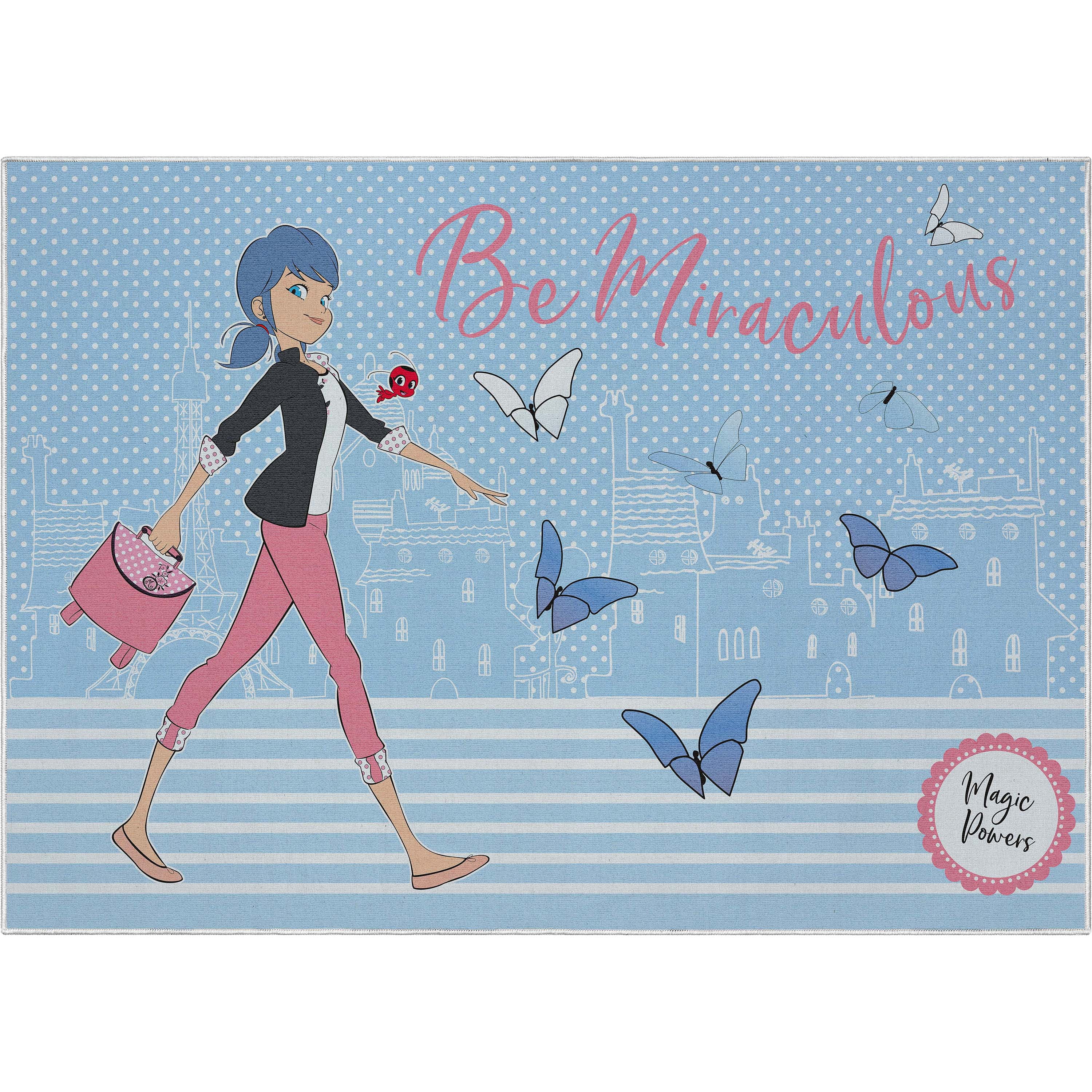 Well Woven Miraculous Ladybug Be Miraculous Light Blue 5' x 7' Area Rug ...