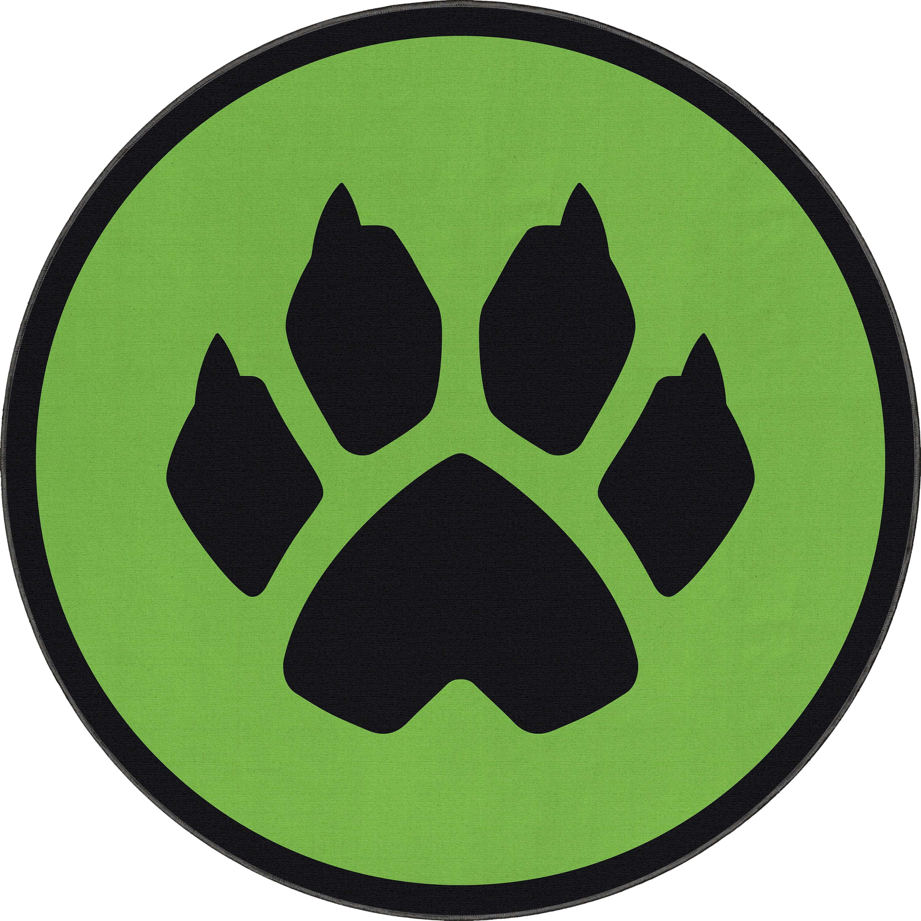 Well Woven Miraculous Ladybug Cat Noir Symbol Green 5'3" Round Rug ...