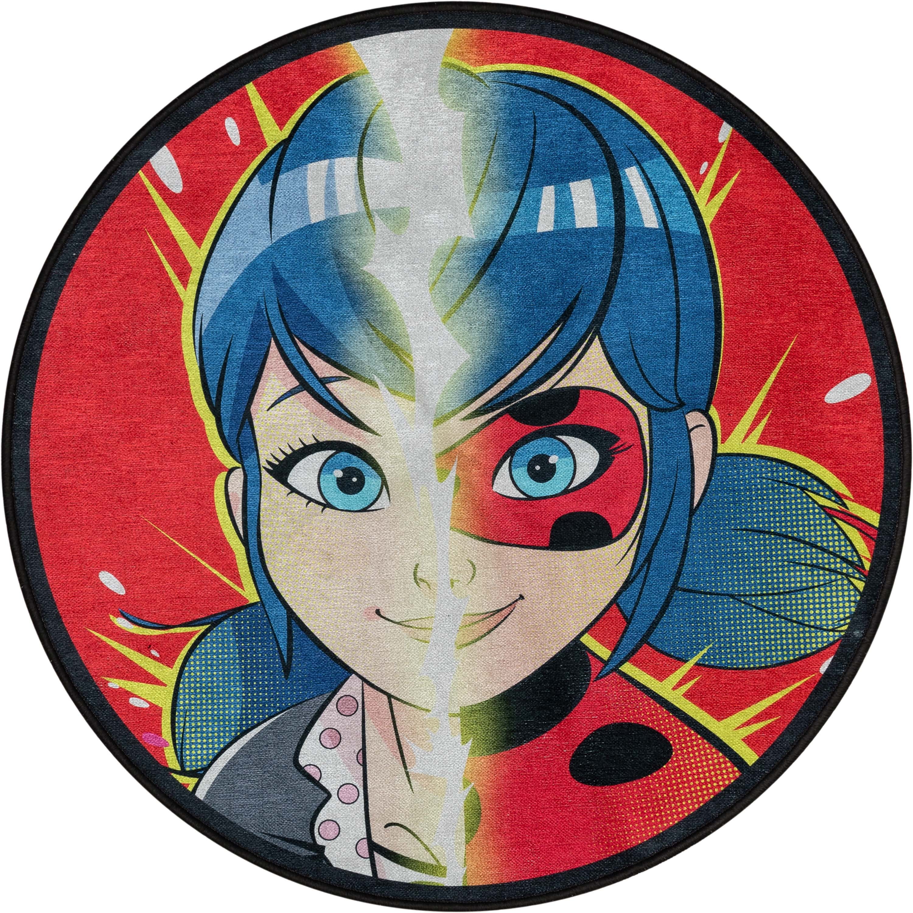 Well Woven Miraculous Ladybug Round Rug - Stain-Resistant - Walmart.com