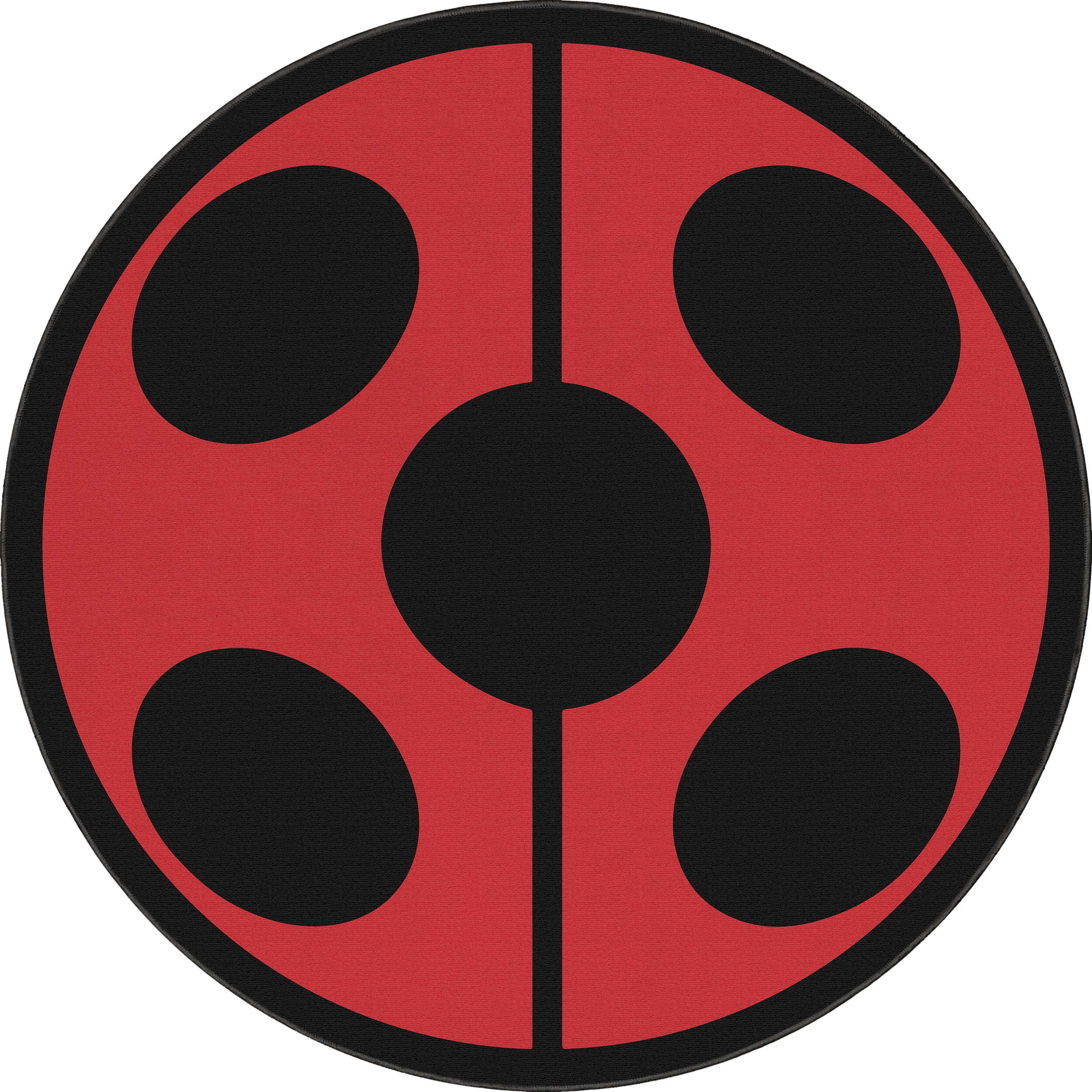 Well Woven Miraculous Ladybug Miraculous Ladybug Symbol Red 6'7" Round ...