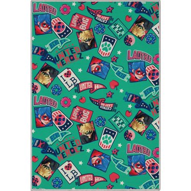 Well Woven Miraculous Ladybug Miraculous Ladybug Symbol Red 6'7" Round ...