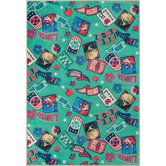 Well Woven Miraculous Ladybug Area Rug - Stain-Resistant 5 x 7 Rug ...