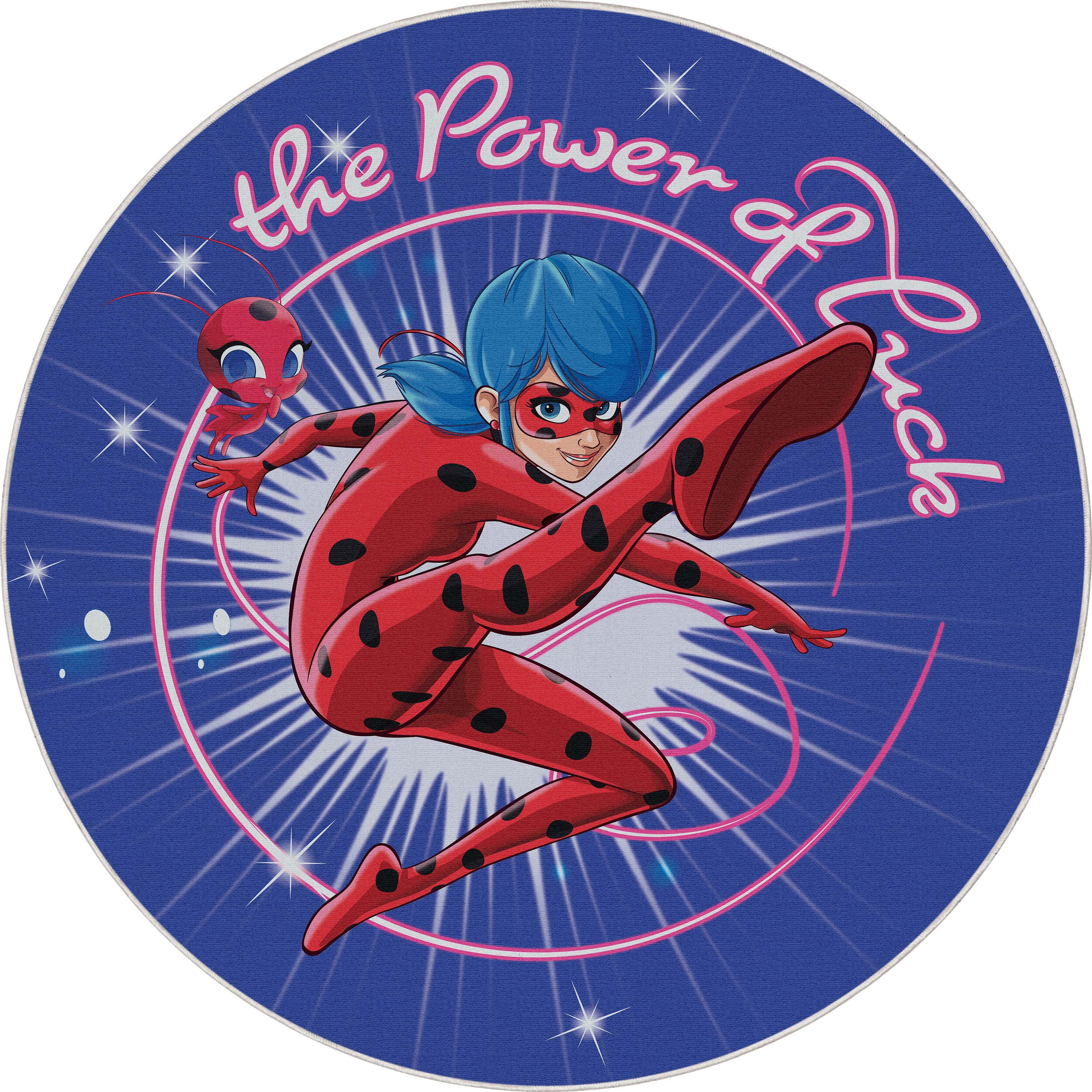 Well Woven Miraculous Ladybug The Power of Luck Blue 53 Round Rug ...