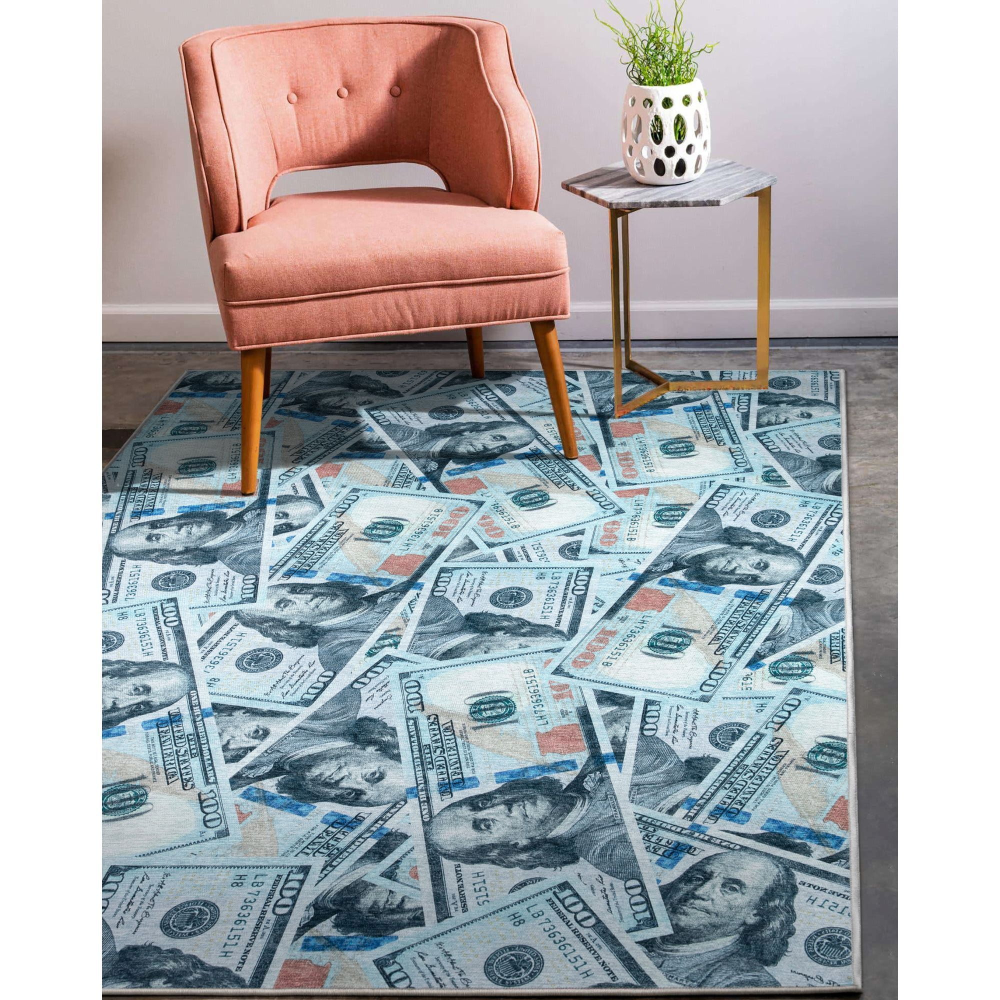 Well Woven Money Collection New Hundred Dollar Bill 7'7" x 9'10" Area ...