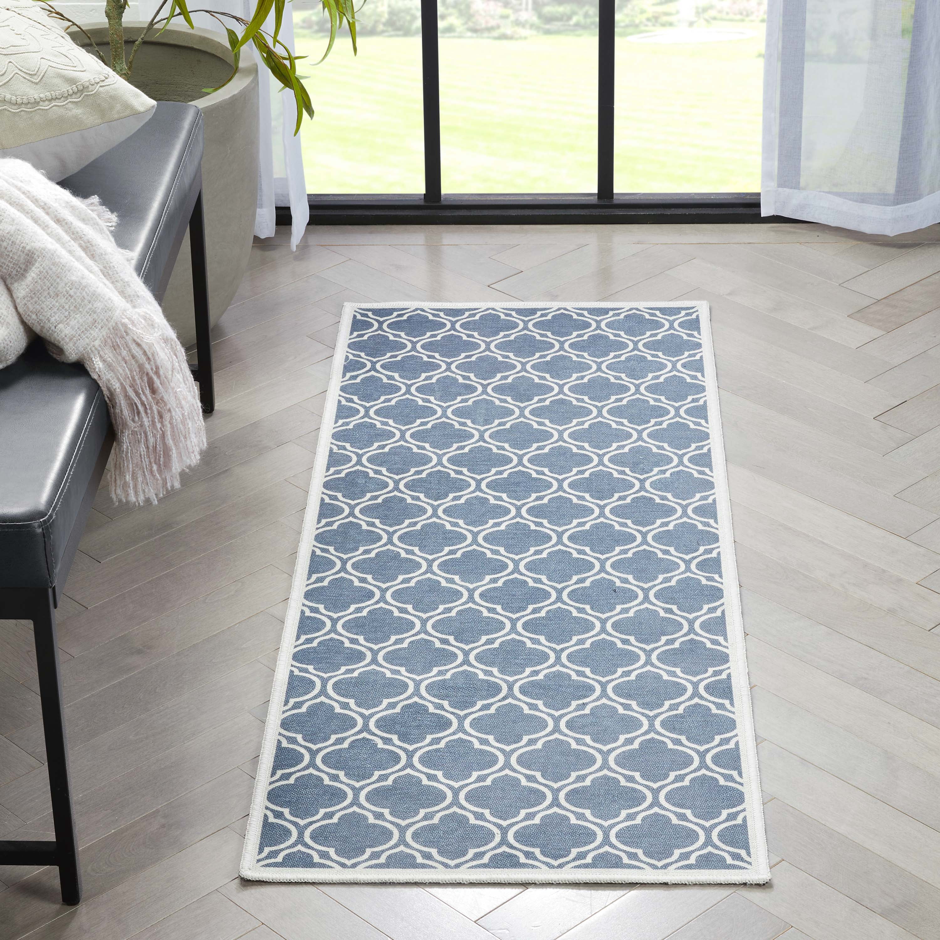Well Woven Moroccan Trellis 2' x 5' Runner Rug Grey - Walmart.com
