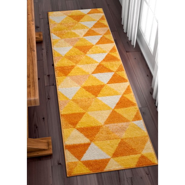 Well Woven Mystic Alvin Mid-Century Modern Geometric Orange 2' x 7'3 ...
