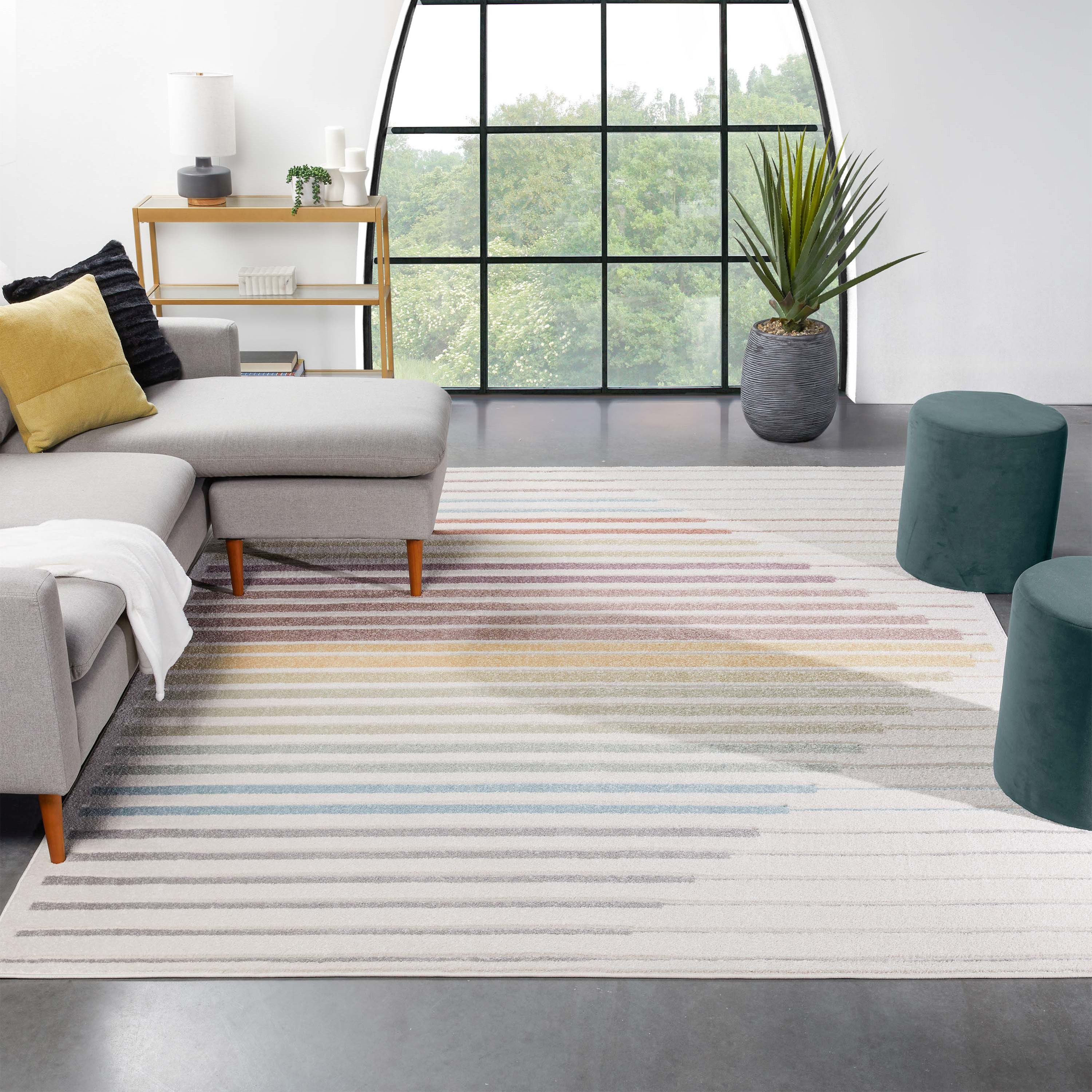 Well Woven Onwa Soft Pastel Multi Color Chevron Triangle Stripes ...