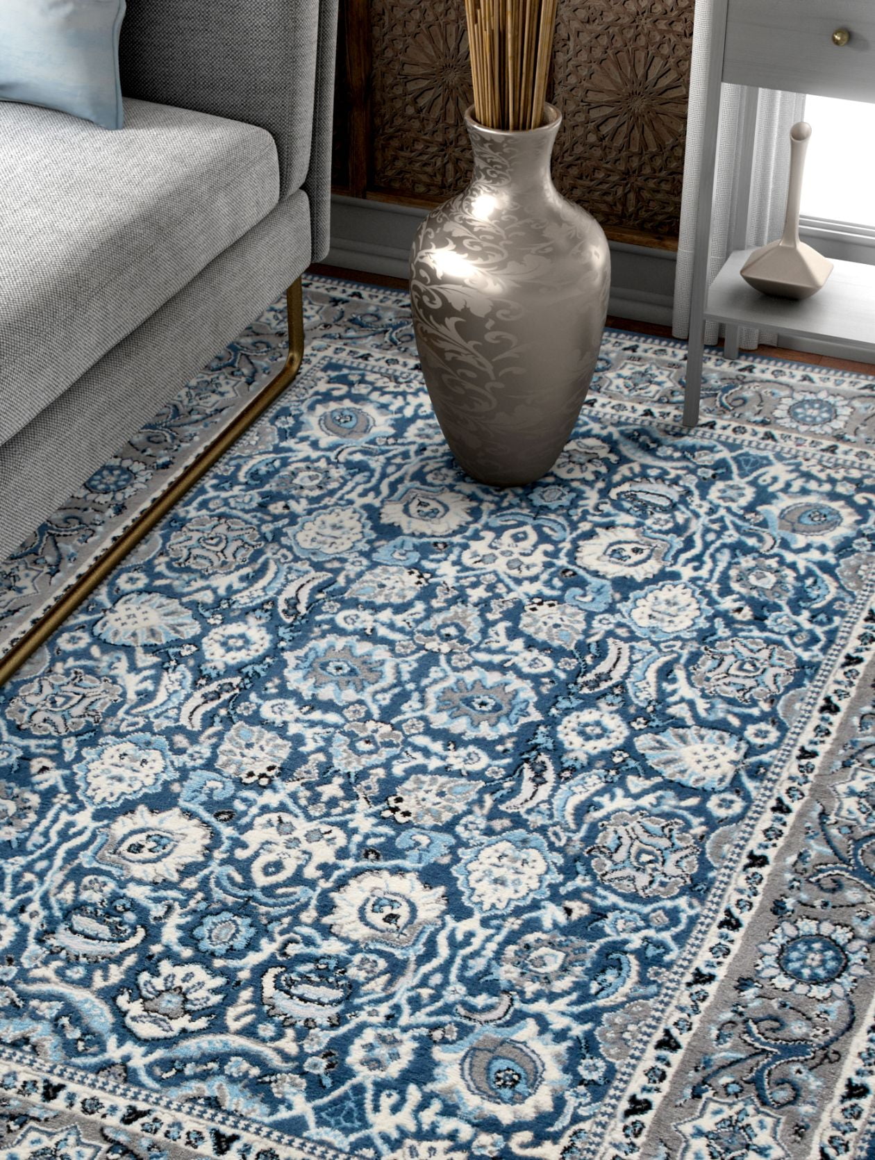 Well Woven Persa 9'3" x 12'6" Traditional Oriental Persian Blue Area ...