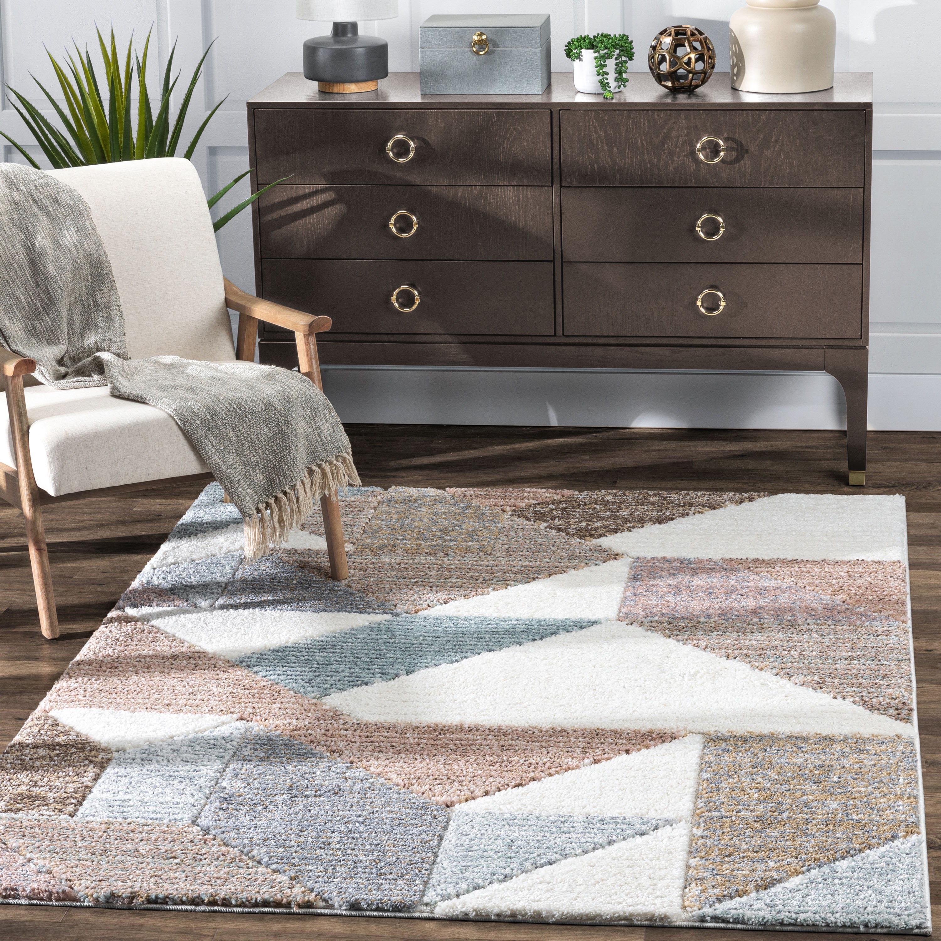 Well Woven Perseus Modern Geometric Squares and Shapes Multi + Color ...