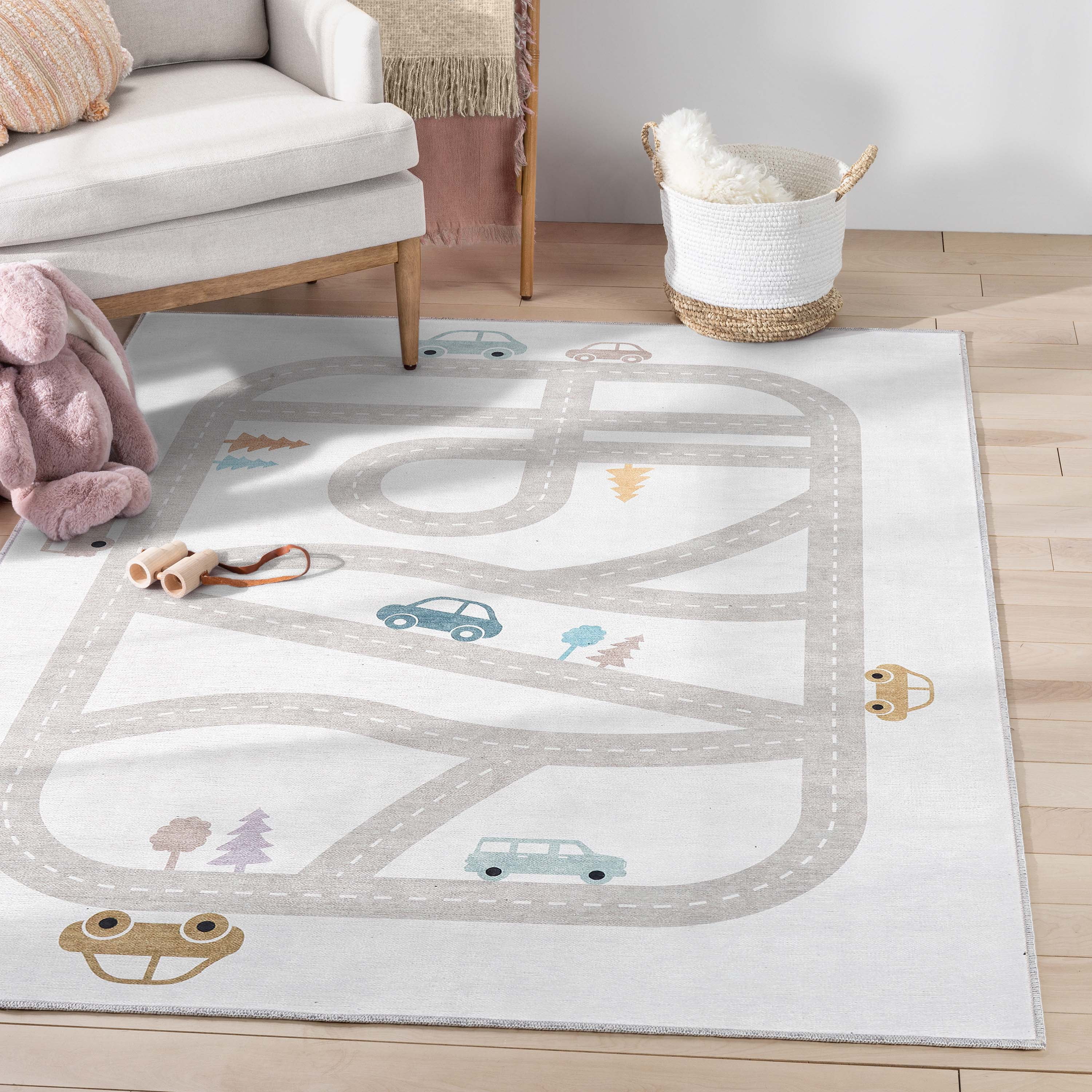 Well Woven Playful Roads 3'3" x 5' Kids Road Rug Traffic Playmat ...