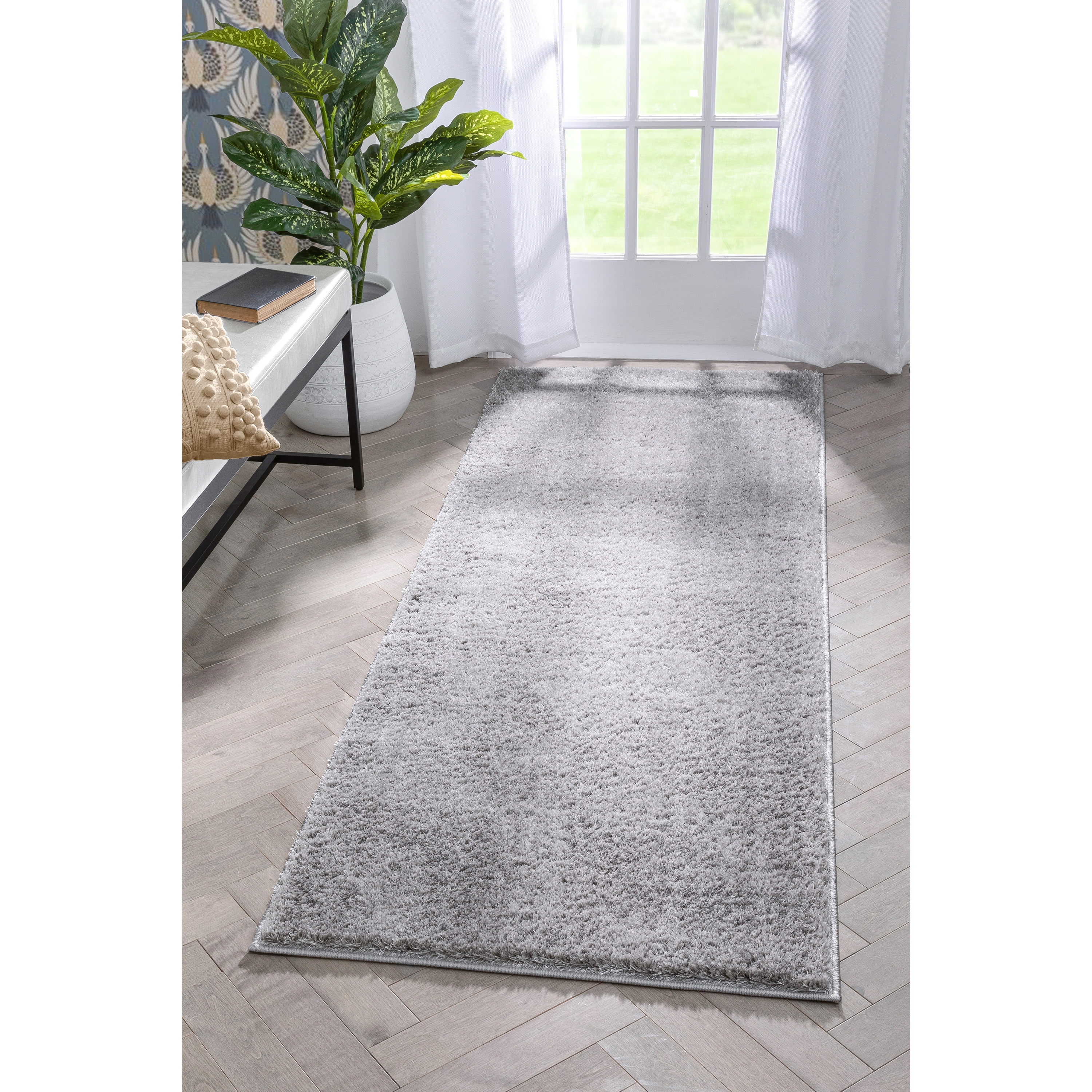 Well Woven Rainbow Chroma Glam Solid Two-Tone Soft Shimmer Pile Light ...