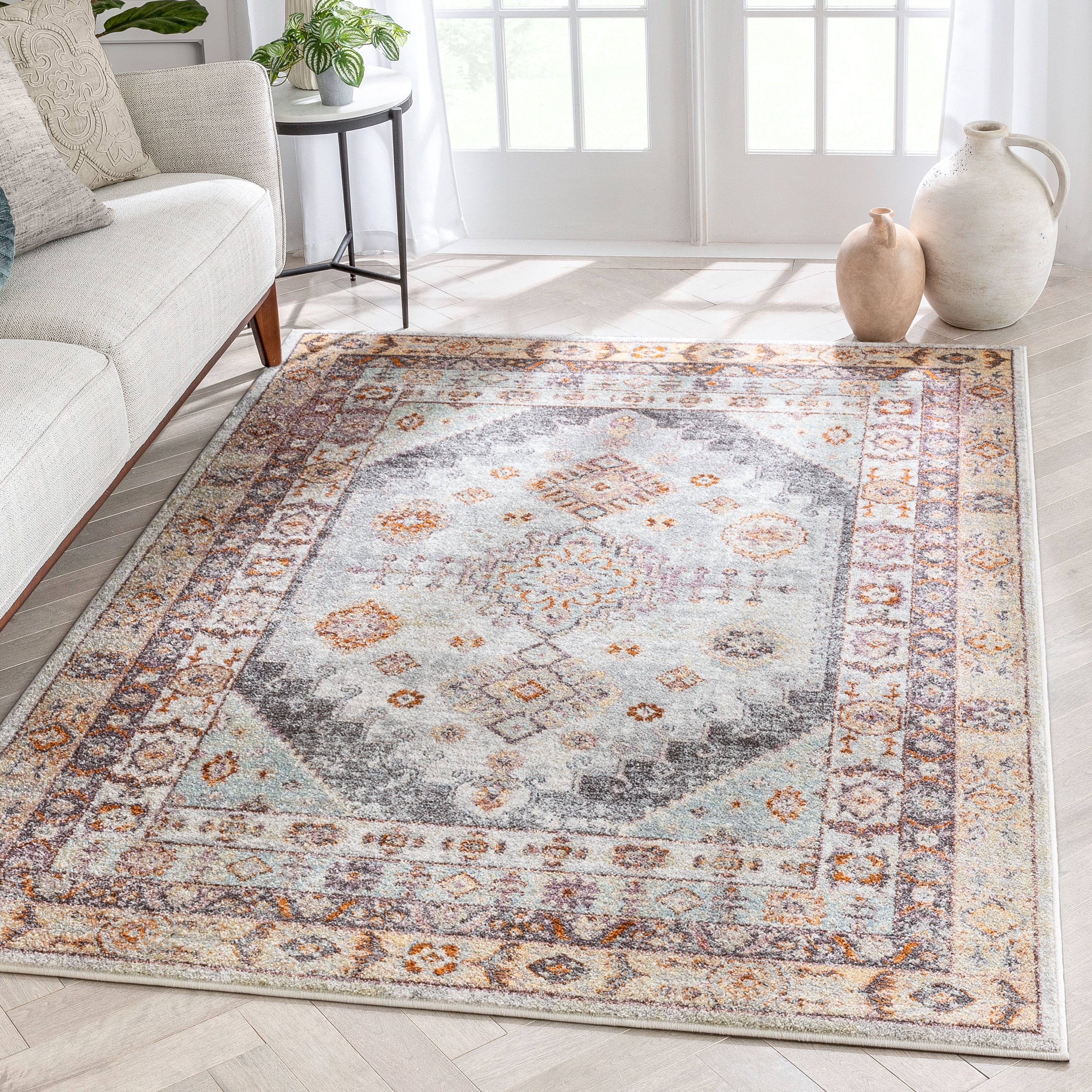 Well Woven Rodeo Virden Bohemian Eclectic Tribal Aztec 5'3" x 7'3" Grey ...