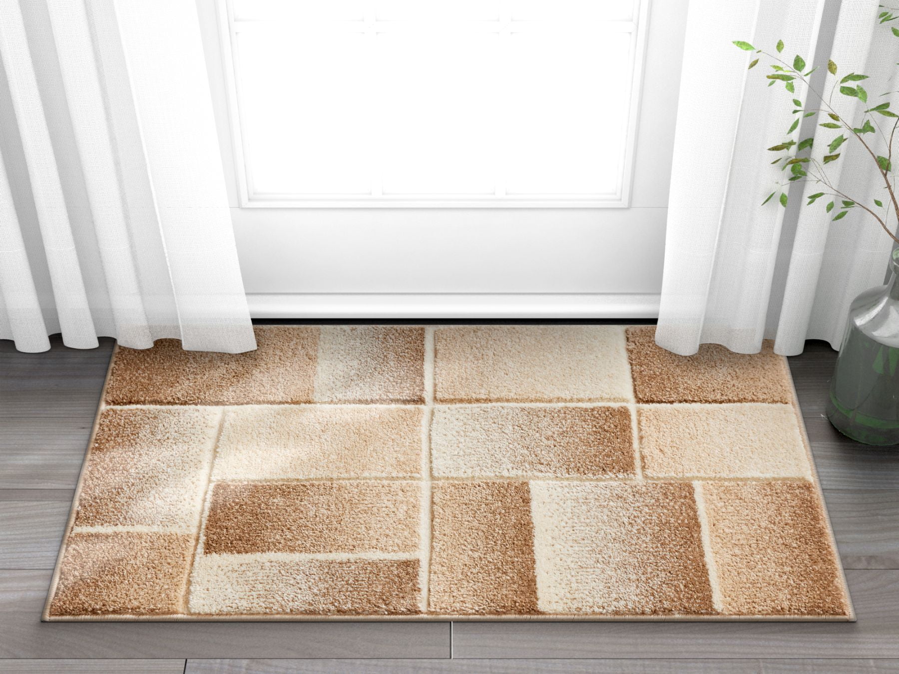 Well Woven Ruby Saree Modern Contemporary Ivory Geometric Blocks 2' x 3 ...