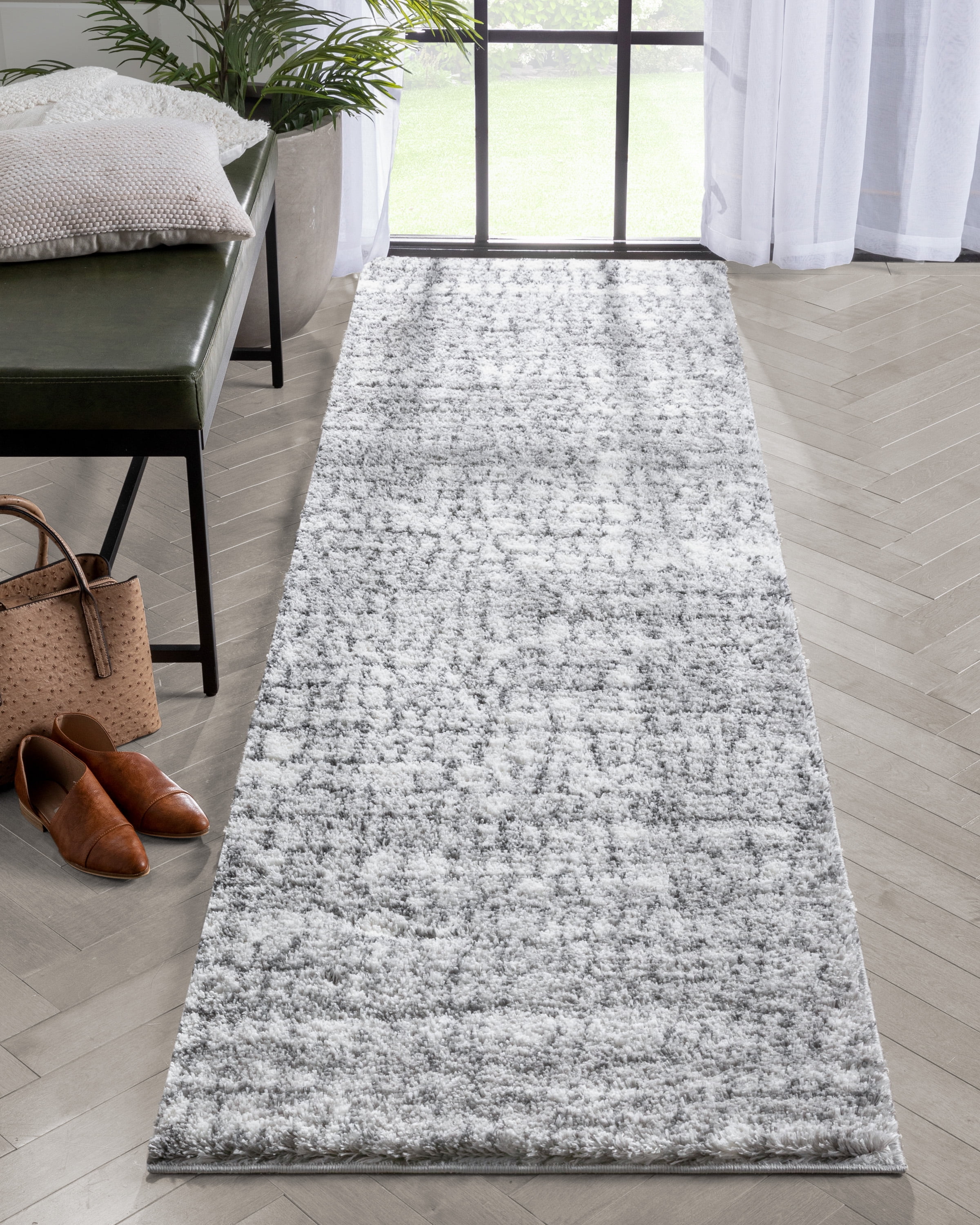 Well Woven Sentara 2'7" x 9'10" Runner Ivory Modern Geometric Thick ...