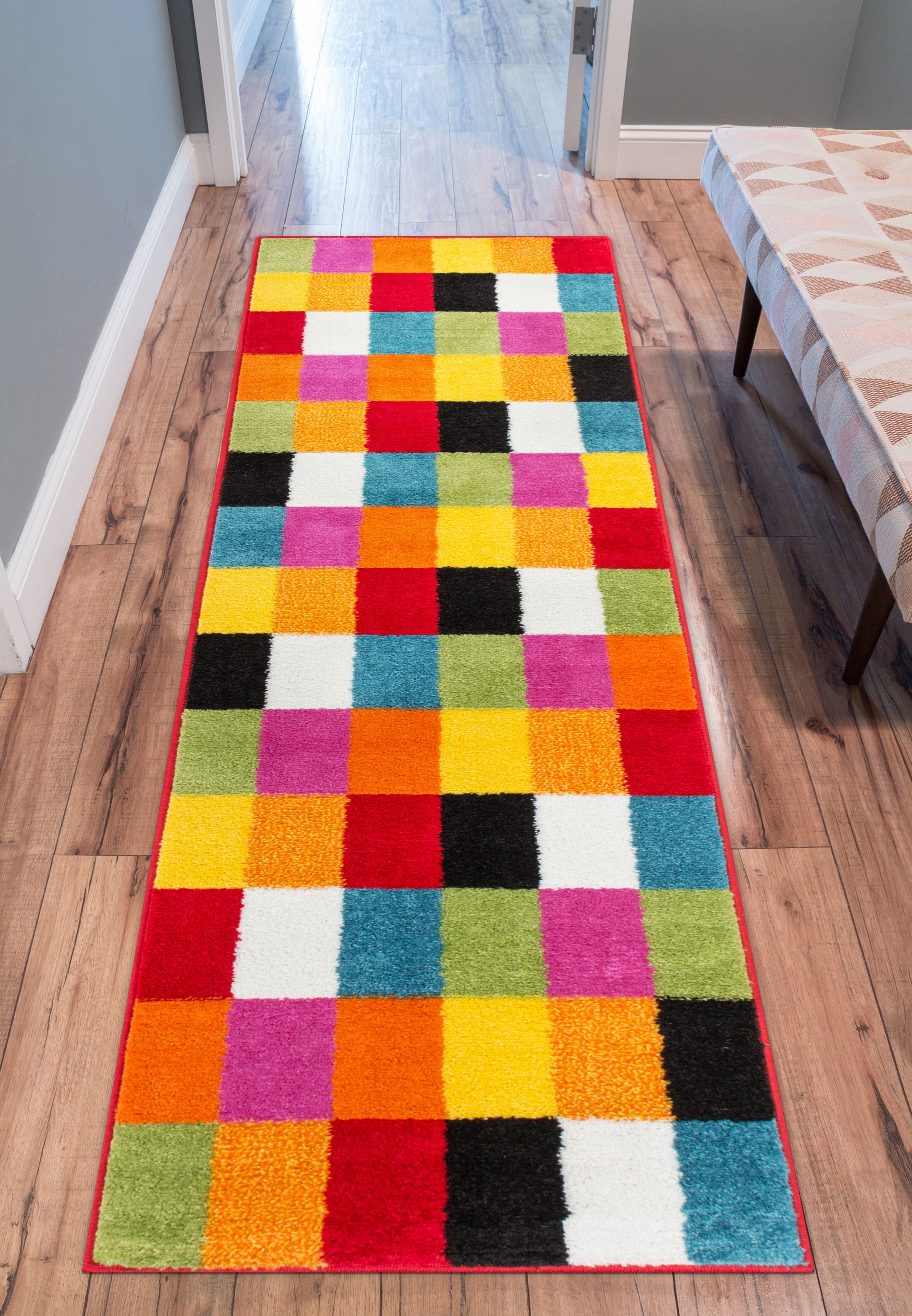 Well Woven Squares Multi Accent Area Rug 2'3"X7'3'' Runner - Walmart.com