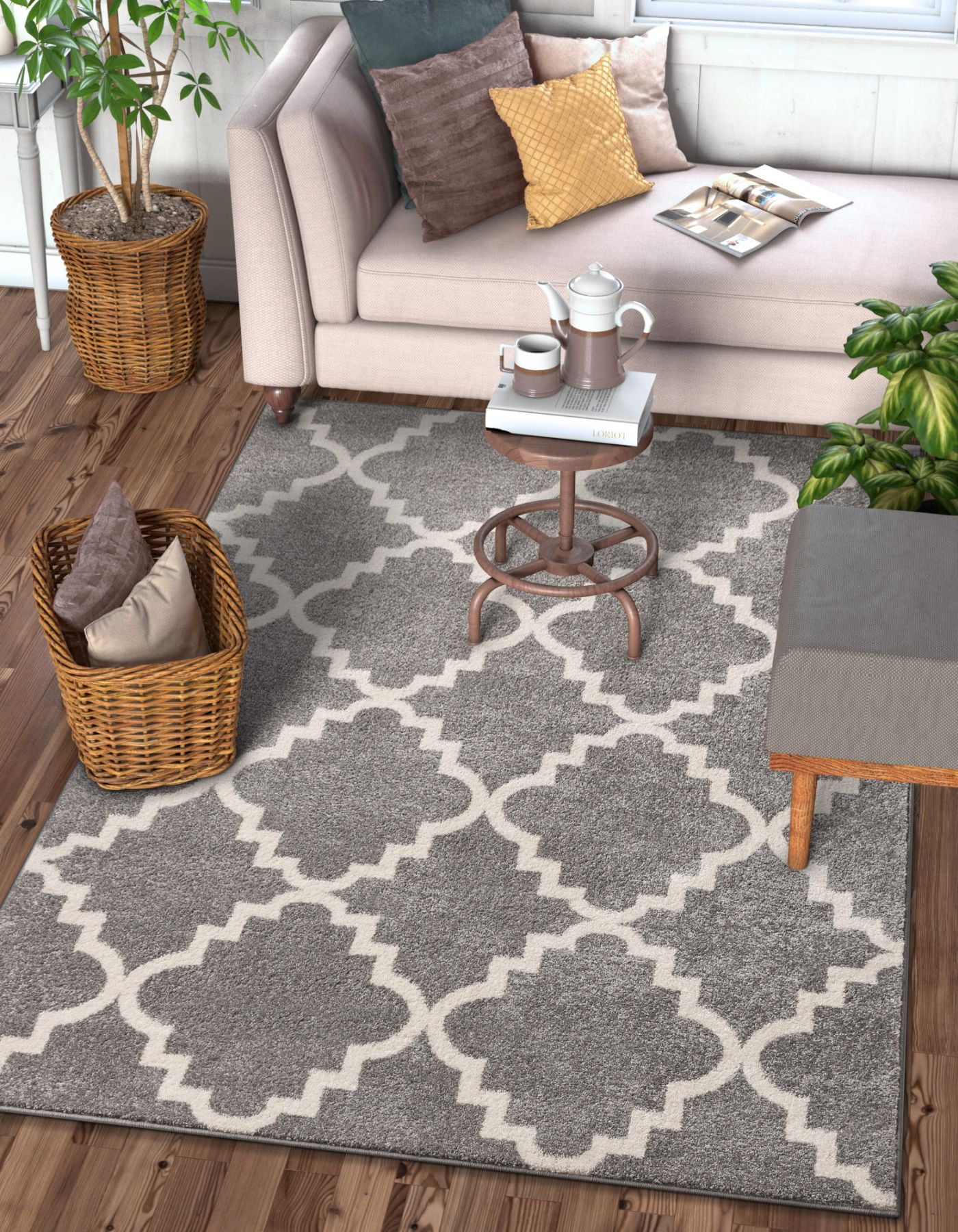 Well Woven Sydney LuLu'S Trellis Geometric Grey 9'3" x 12'6" Area Rug ...