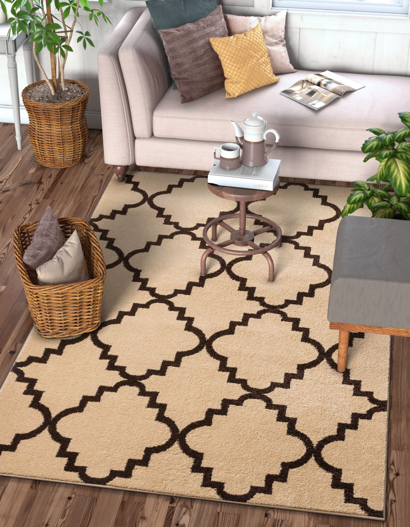 Well Woven Sydney Lulu's Lattice Modern Area/Oval Rug - Walmart.com