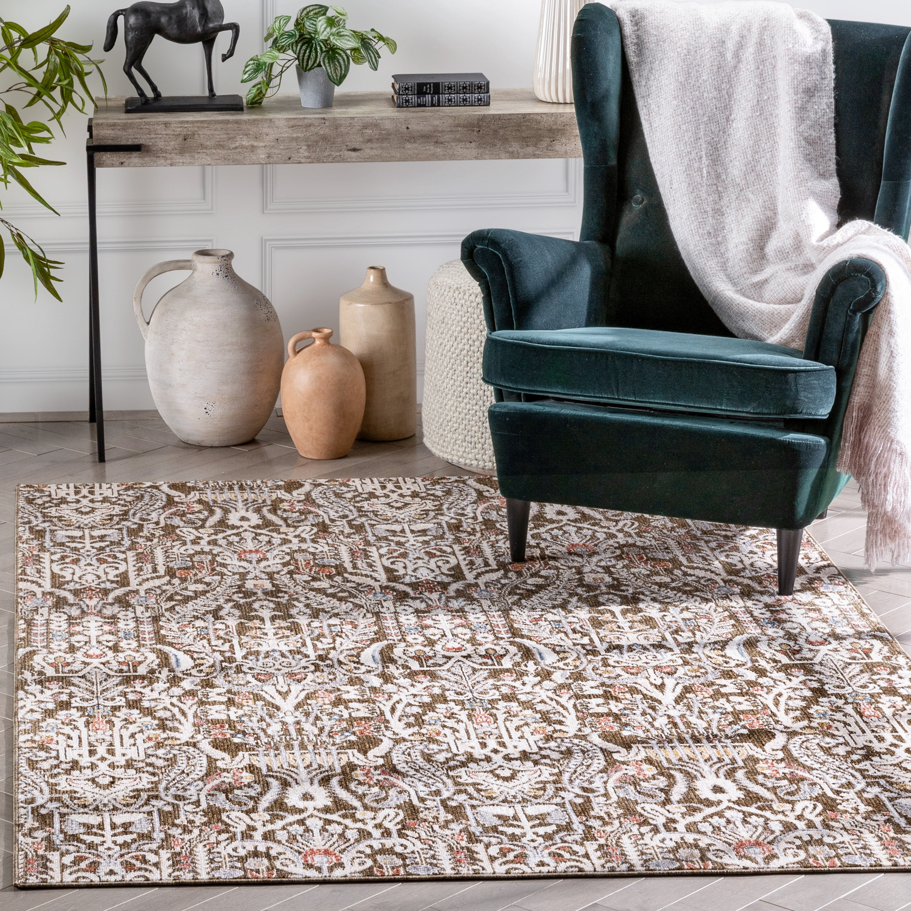 Well Woven Tenley Floral Area Rug, 7.83' x 9.83', Medium-Height Pile ...