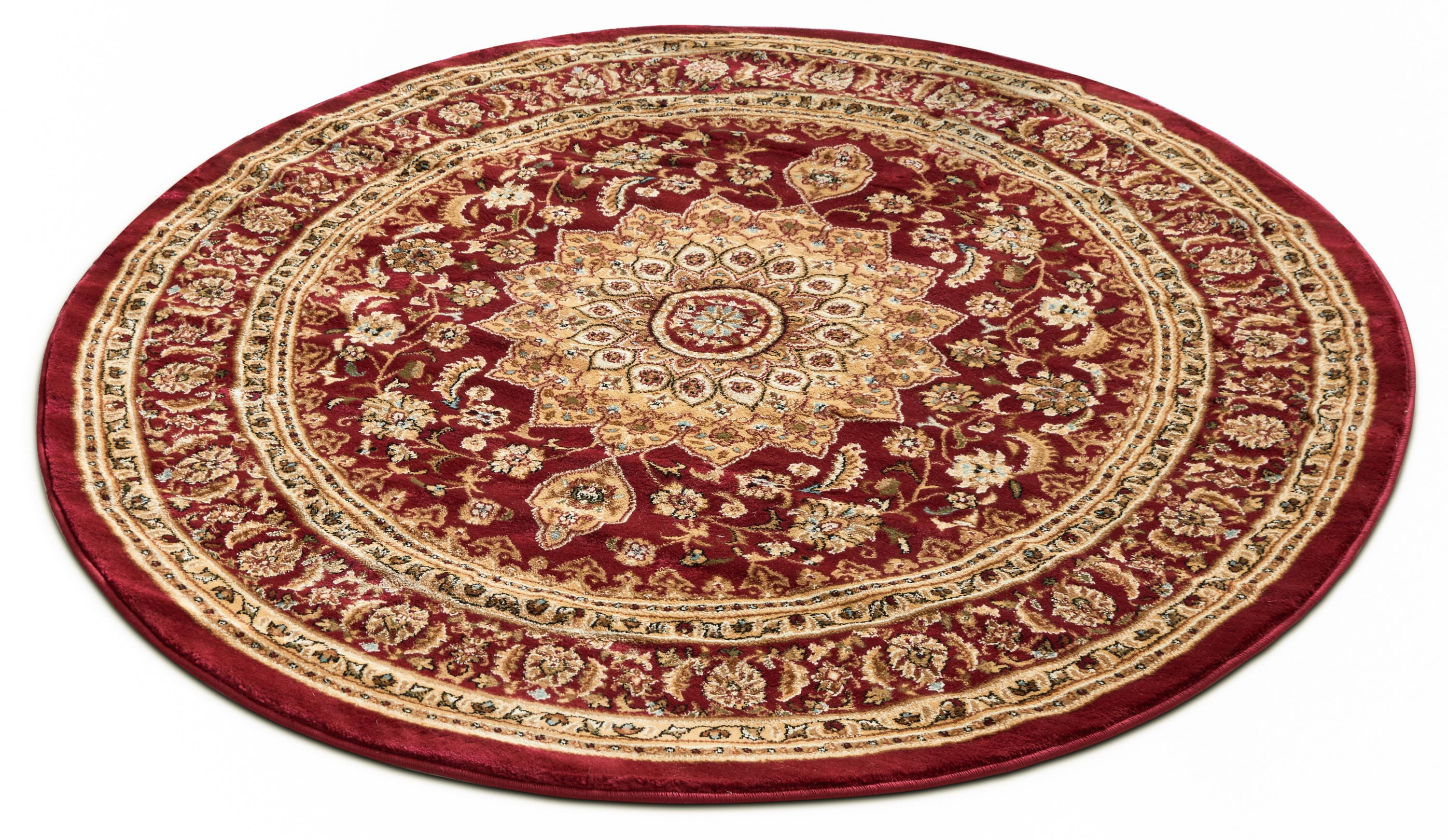 Well Woven Timeless Aviva Traditional Oriental Floral Red 7'10" Round ...