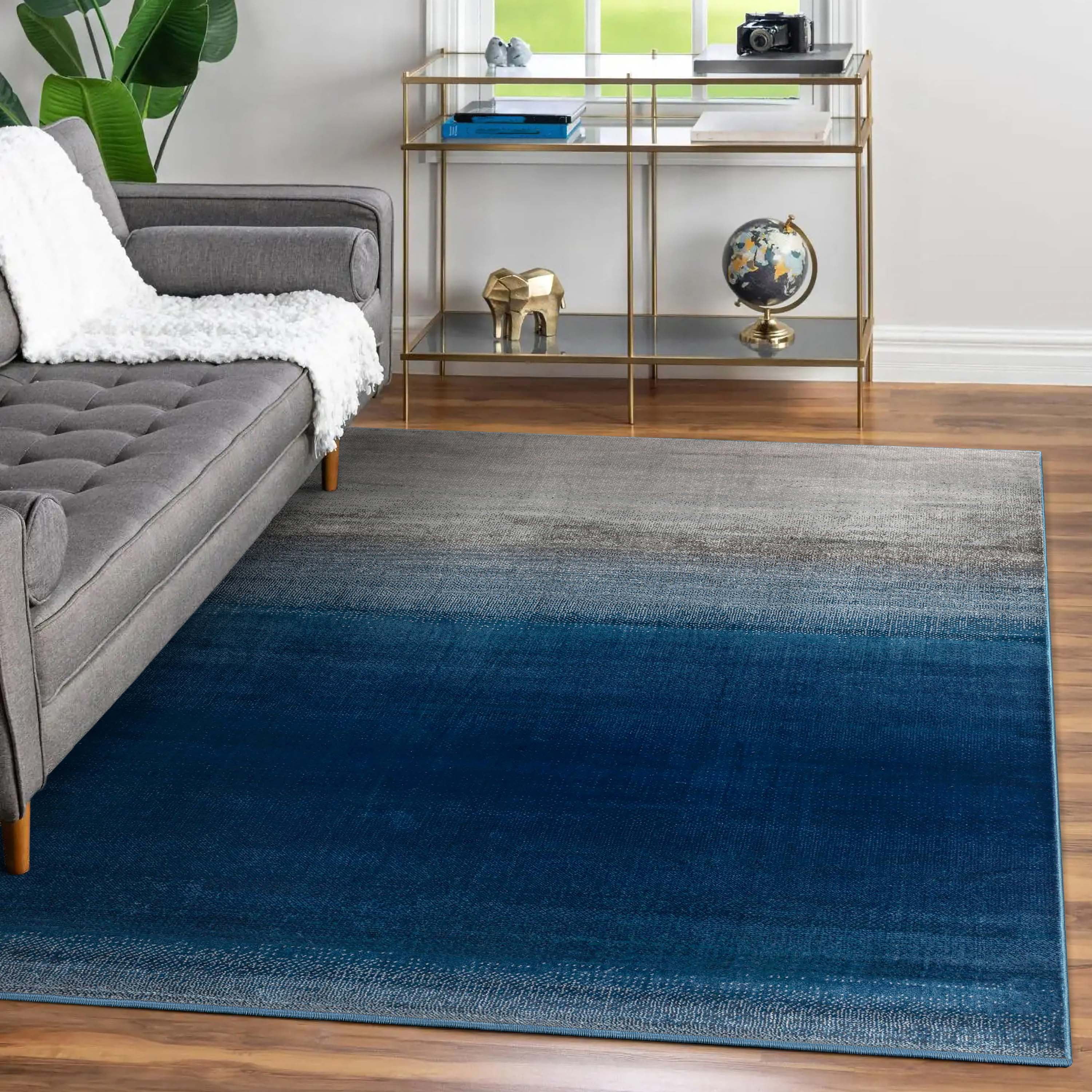 Well Woven Yaro Blue Abstract Geometric Pattern Area Rug 5x7 (5'3" x 7 ...