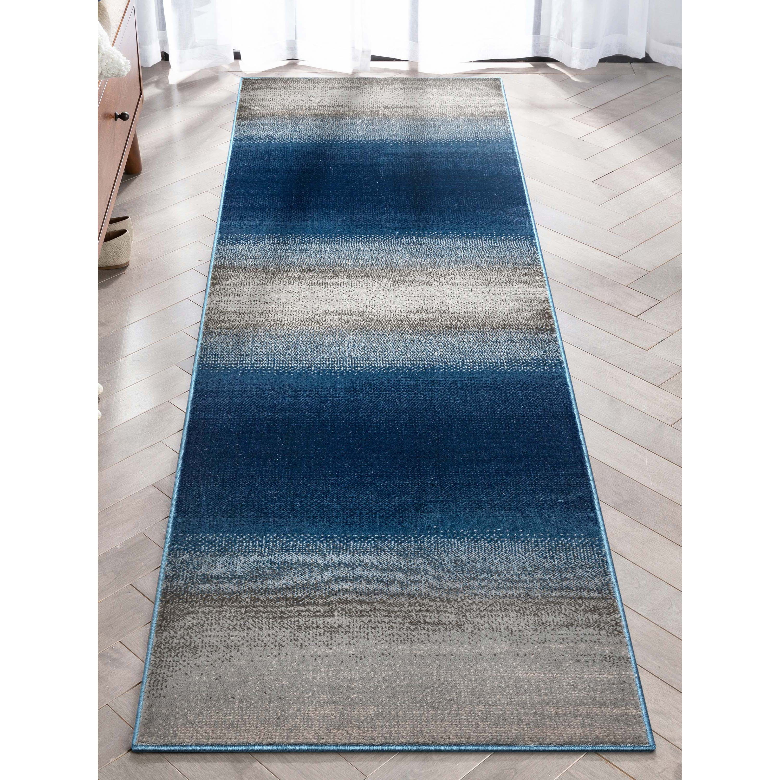 Well Woven Yaro Blue Abstract Geometric Pattern Runner Rug 2x7 (2'3" x ...