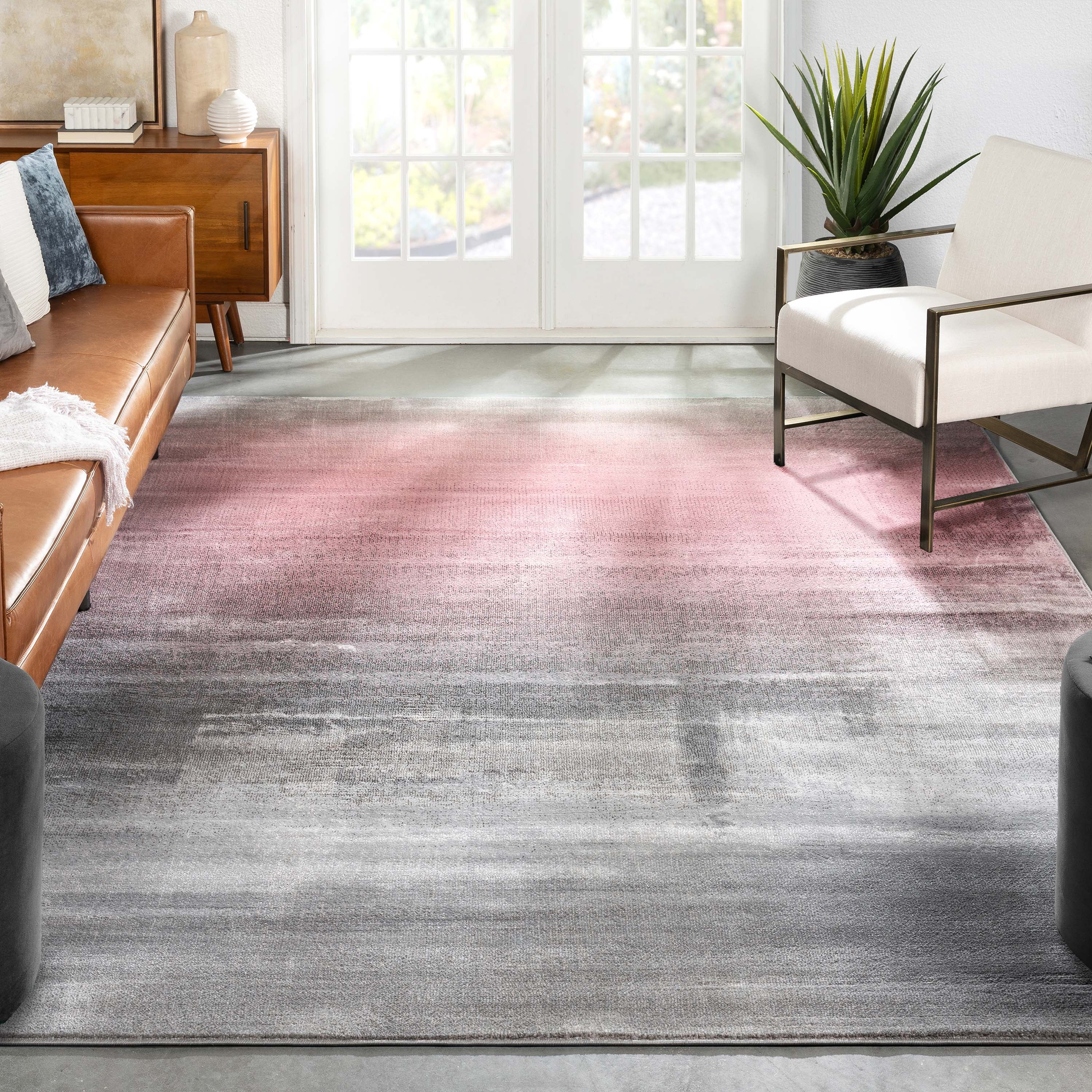 Well Woven Yaro Blush Pink Abstract Geometric Pattern Carpet for Living ...