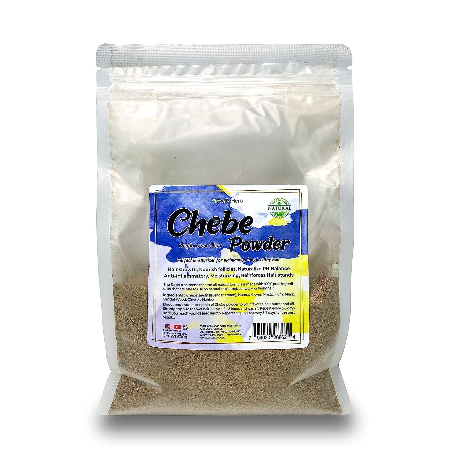 Well’s Oil Dried Herb Chebe Powder | 100% Natural Chebe Herb | DIY ...