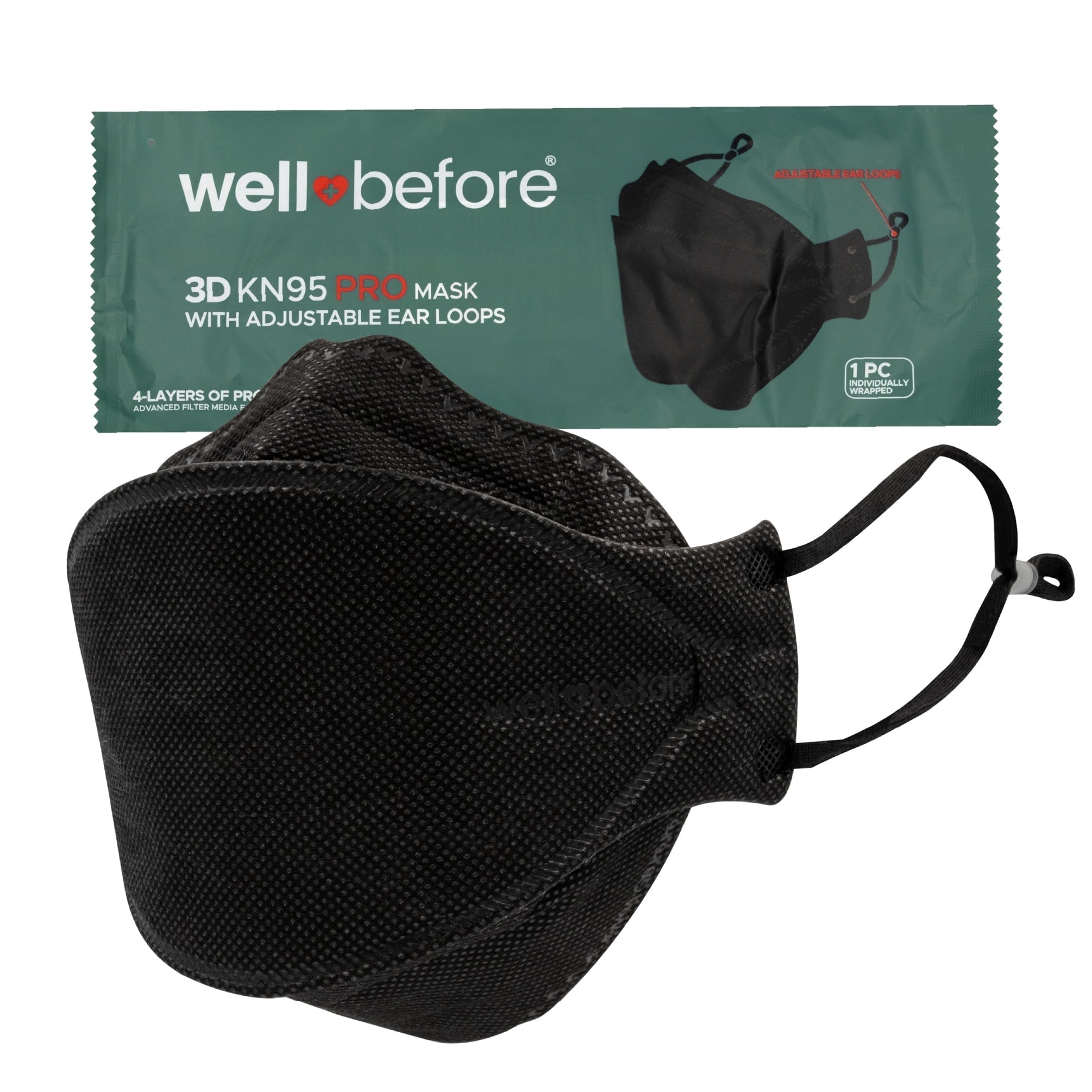 WellBefore Premium KN95 Disposable 4Ply Face Masks, Pack of 10, Medium ...
