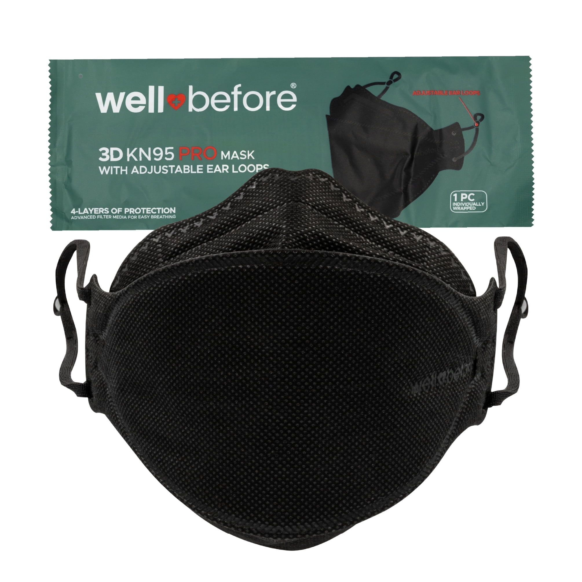 WellBefore Premium KN95 Disposable 4Ply Face Masks, Pack of 10, Small ...