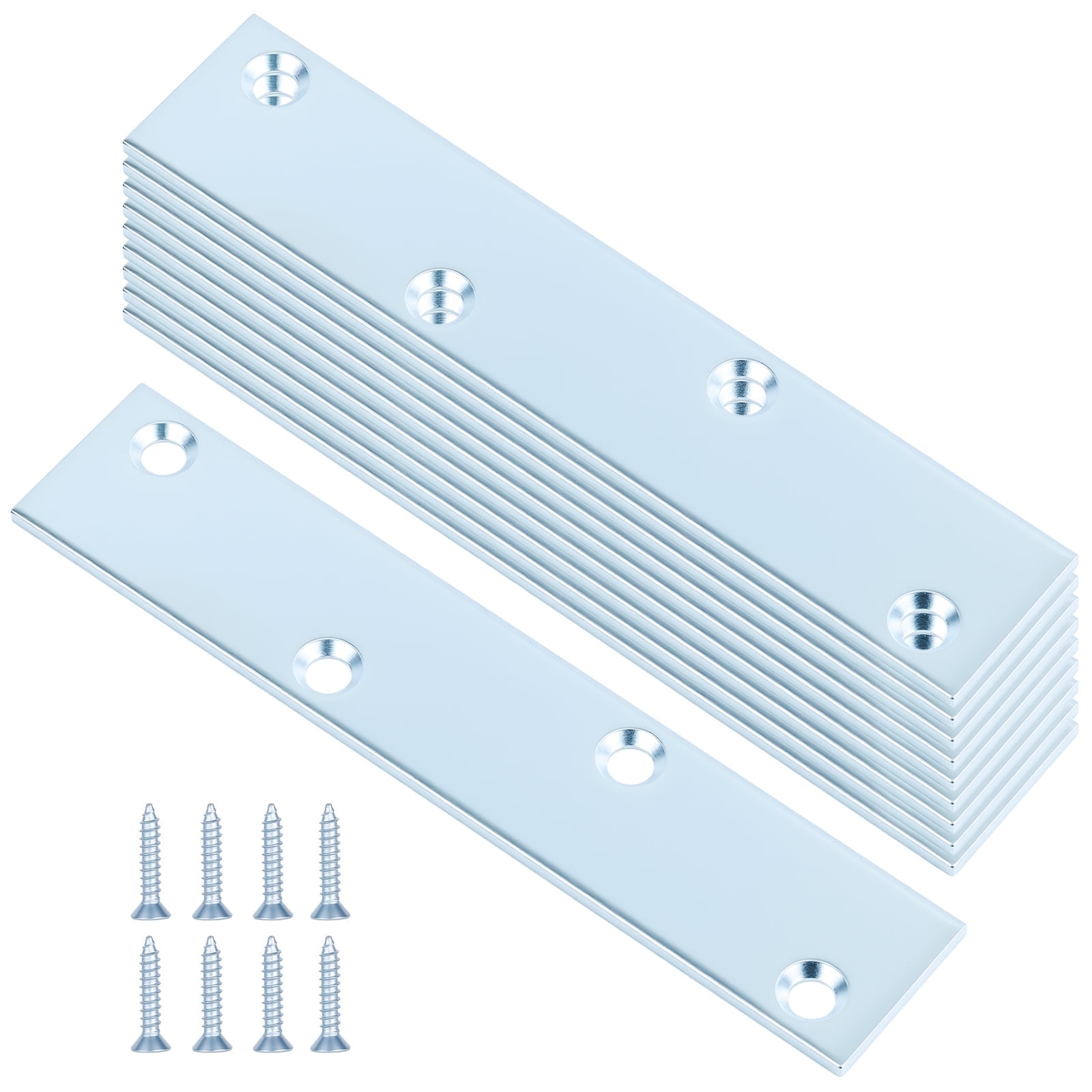 WellMade 10 Pcs 5" Zinc Plated Steel Flat Mending Plates - Heavy Duty ...