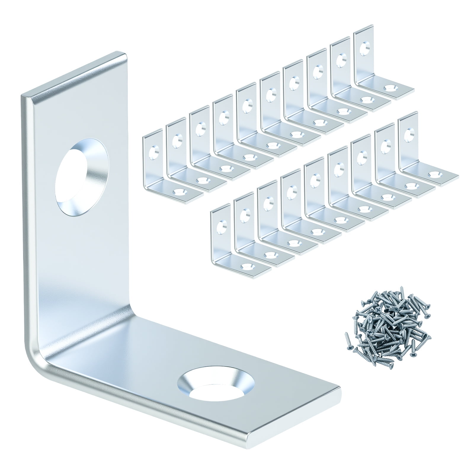 WellMade 1 Inch Corner Braces，Small Metal Joist Right Angle L Brackets ...