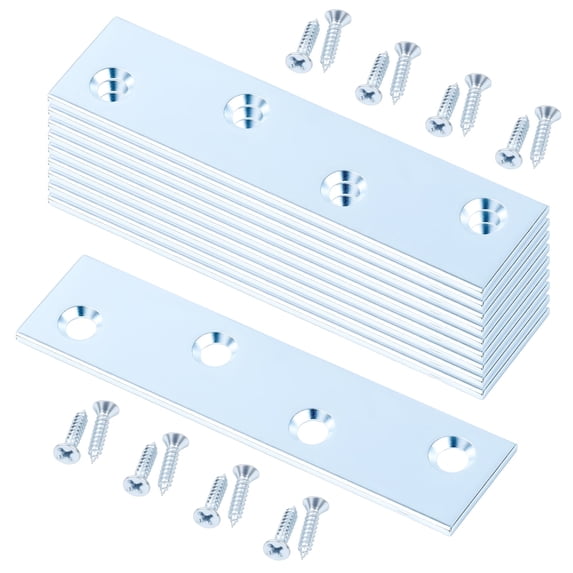 WellMade 3 Inch Heavy Duty Mending Plates 10Pcs - Zinc Plated Steel ...