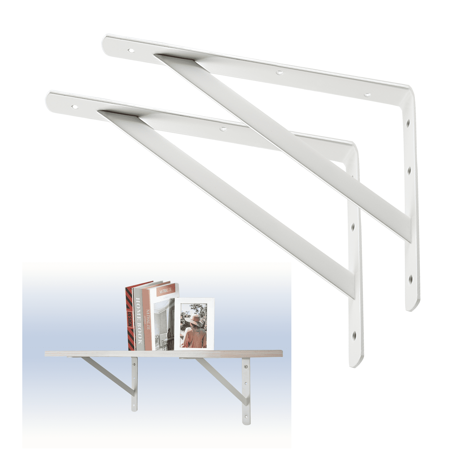 WellMade 12" x 8" Heavy Duty Shelf Brackets, Thick Steel Shelves ...
