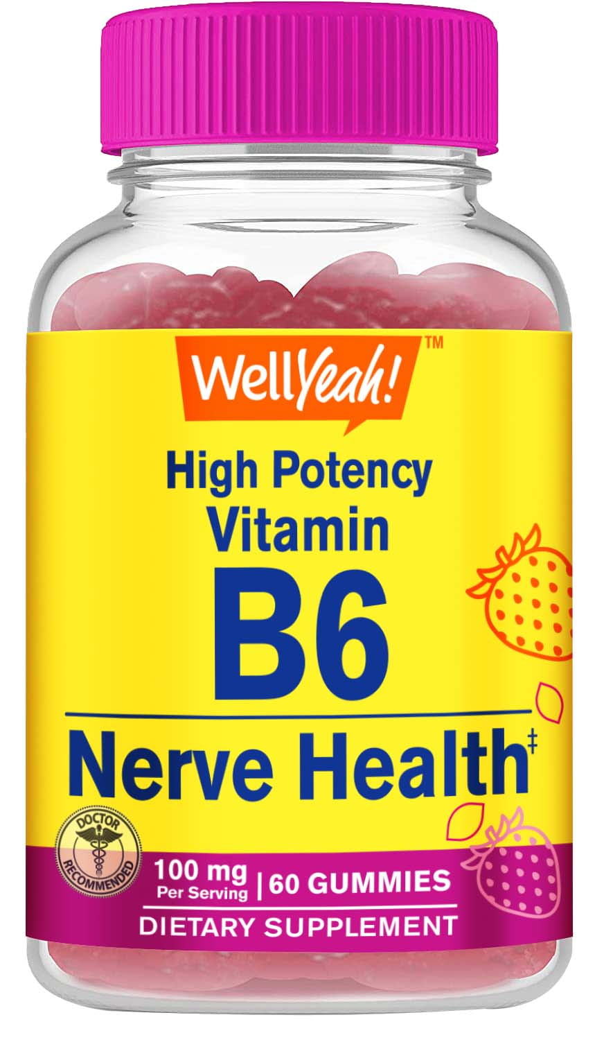 WellYeah High Potency Vitamin B6 Gummies - Promotes Nerve Health ...