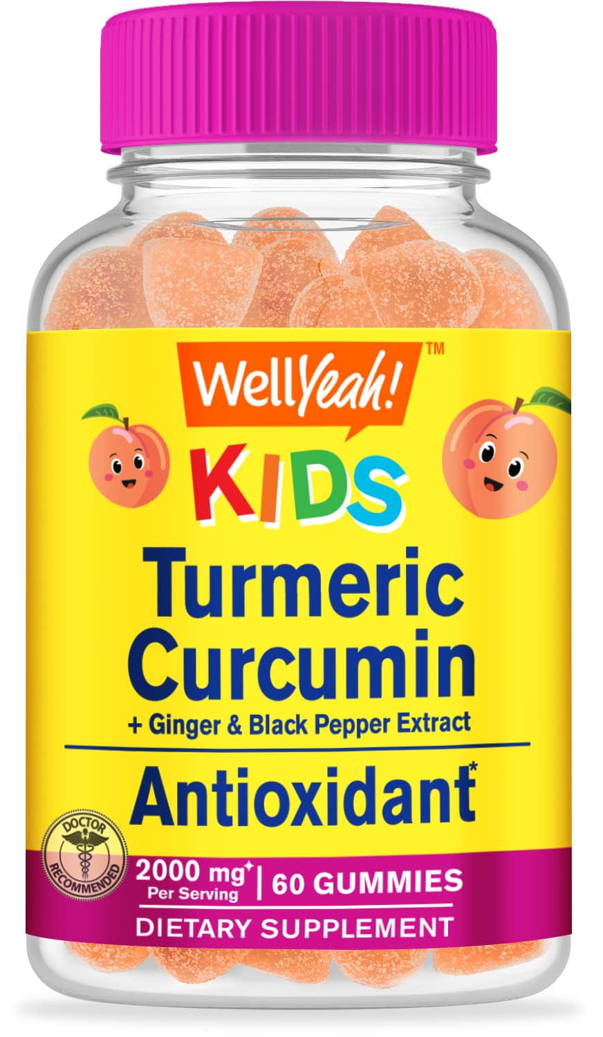 WellYeah Turmeric Curcumin with Black Pepper Gummies for Kids - Natural ...