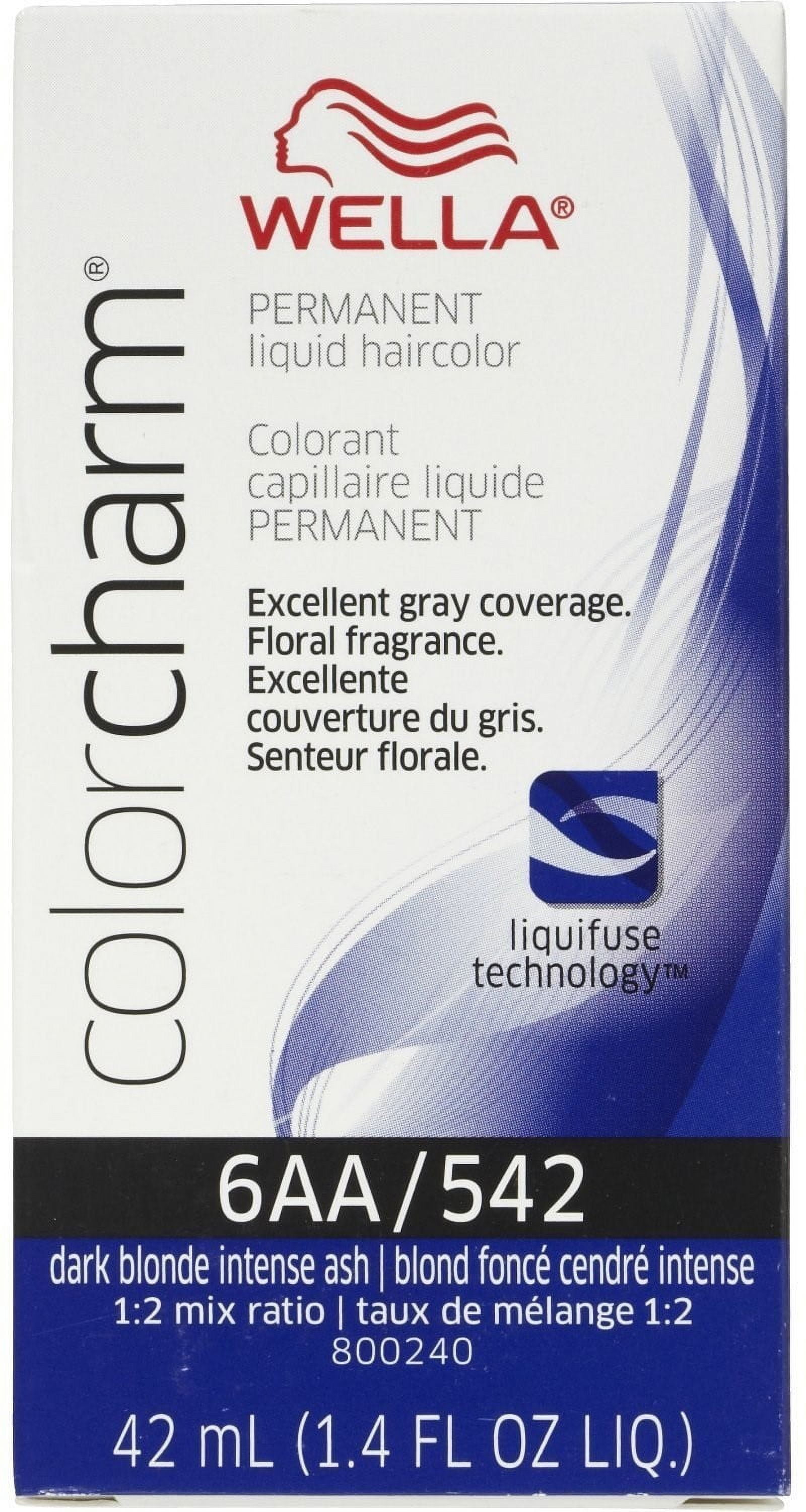 Wella COLOR CHARM, HAIR COLOR Liquid Haircolor 6AA/542 Ash Blonde, 1.4 ...