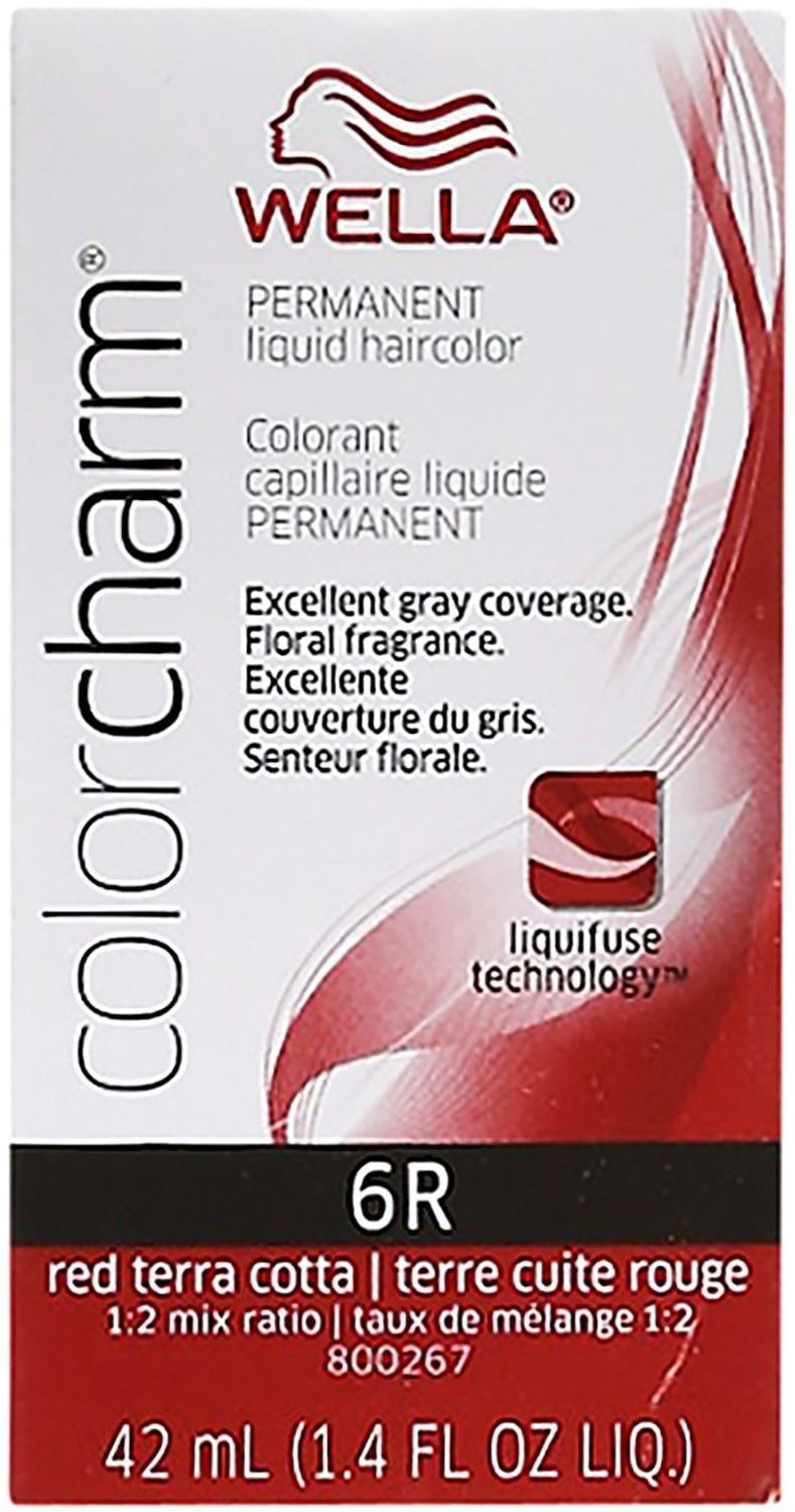 Wella COLOR CHARM, HAIR COLOR Liquid Haircolor 6r Red Terra Cotta, 1.4 ...