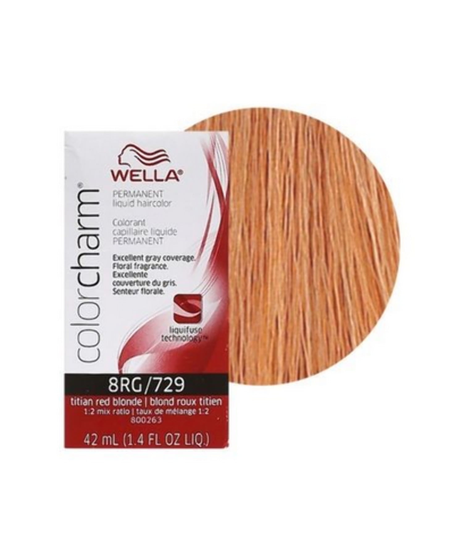 Wella COLOR CHARM, HAIR COLOR Liquid Haircolor 729/8RG Titian Red ...