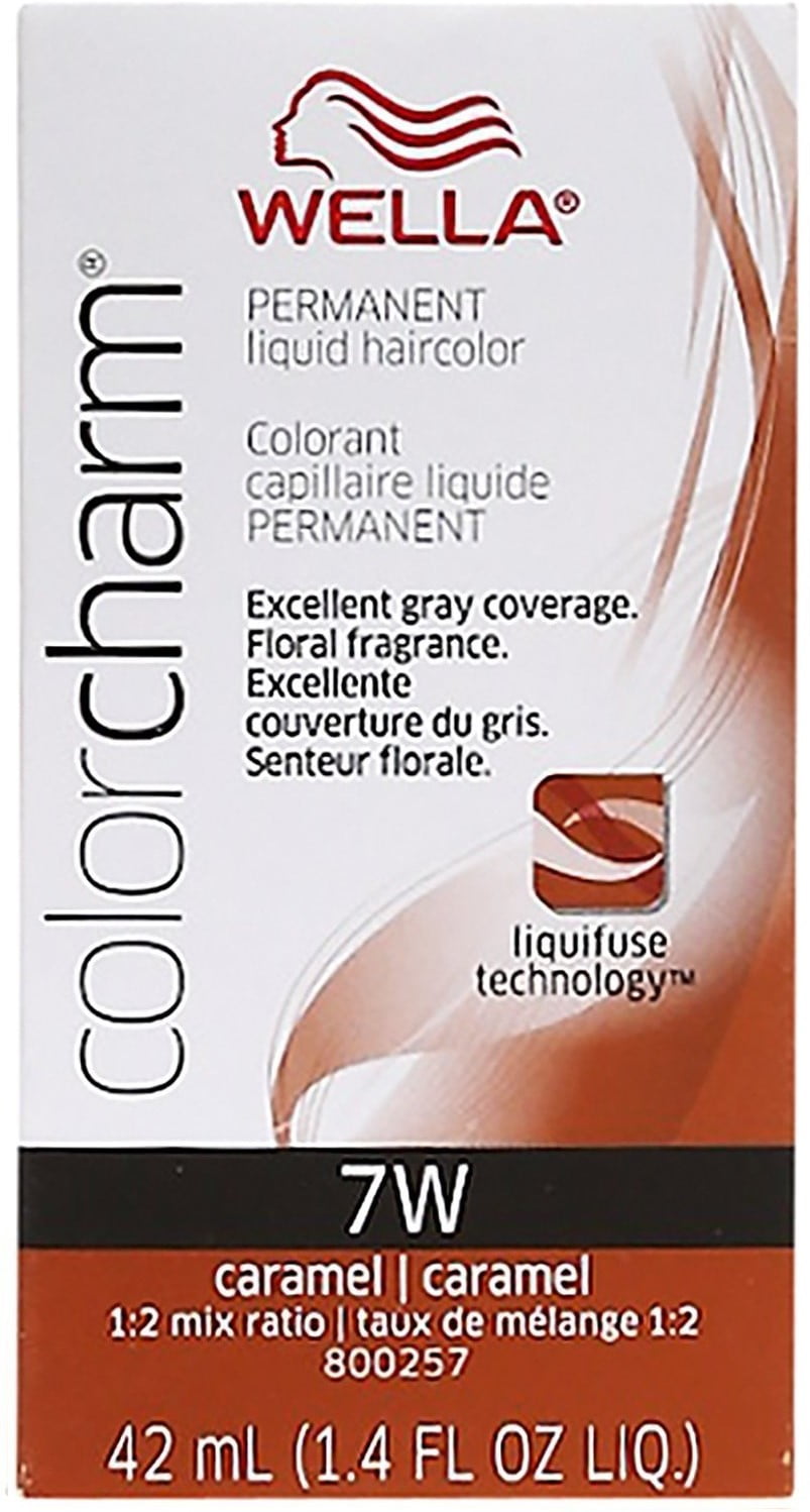 Wella COLOR CHARM, HAIR COLOR Liquid Haircolor 7w Caramel, 1.4 Oz ...