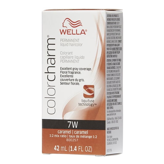 Wella COLOR CHARM, HAIR COLOR Liquid Haircolor 7w Caramel, 1.4 Oz ...
