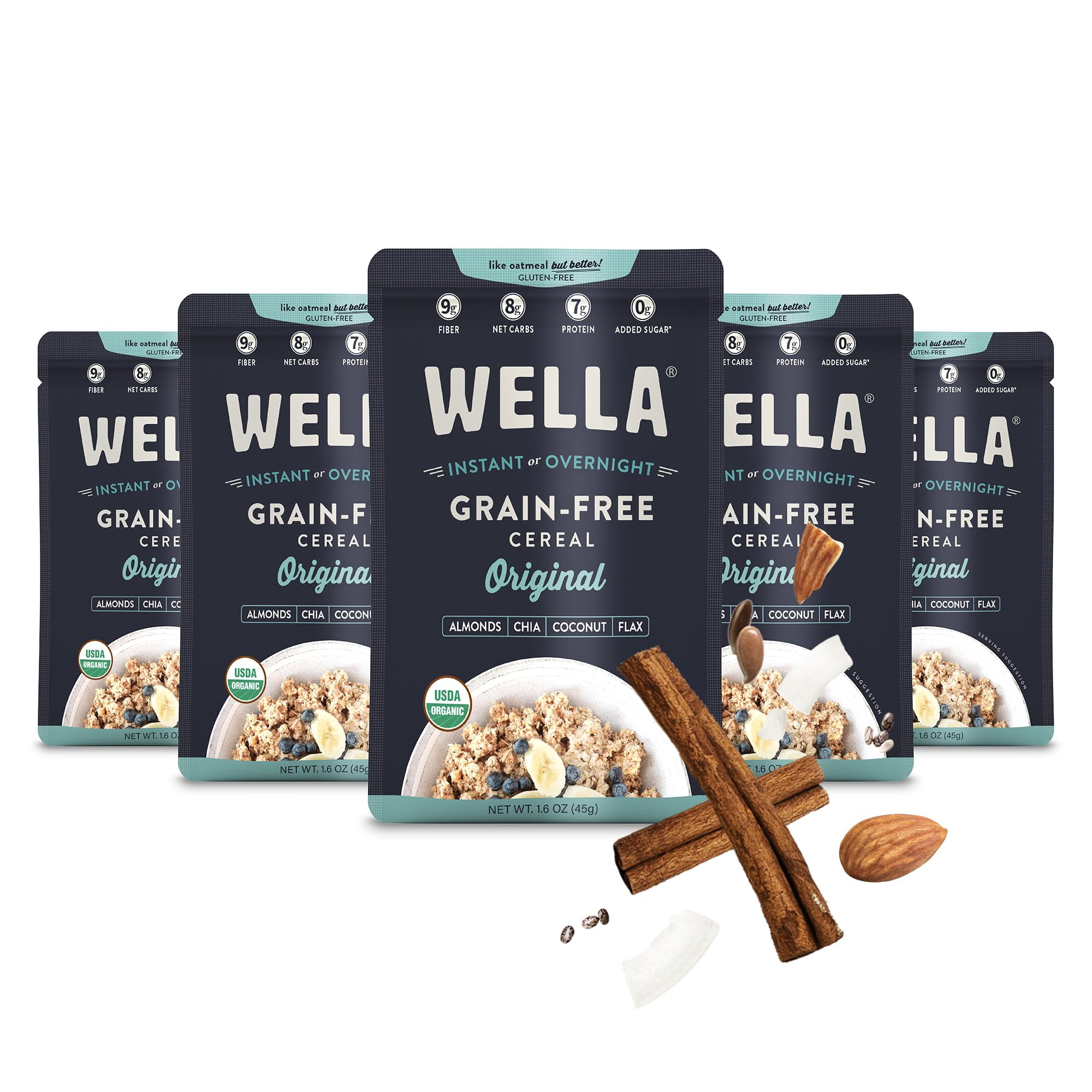 Wella Cereal Oatmeal Alternative, TSF6 Gluten-Free Breakfast Hot Cereal ...