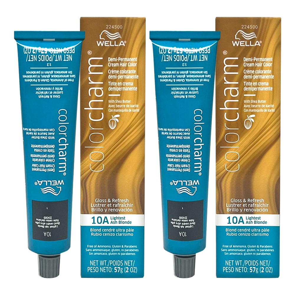 Wella Color Charm 10A-Lightest Ash Blonde (Pack of 2) +Tail Comb ...