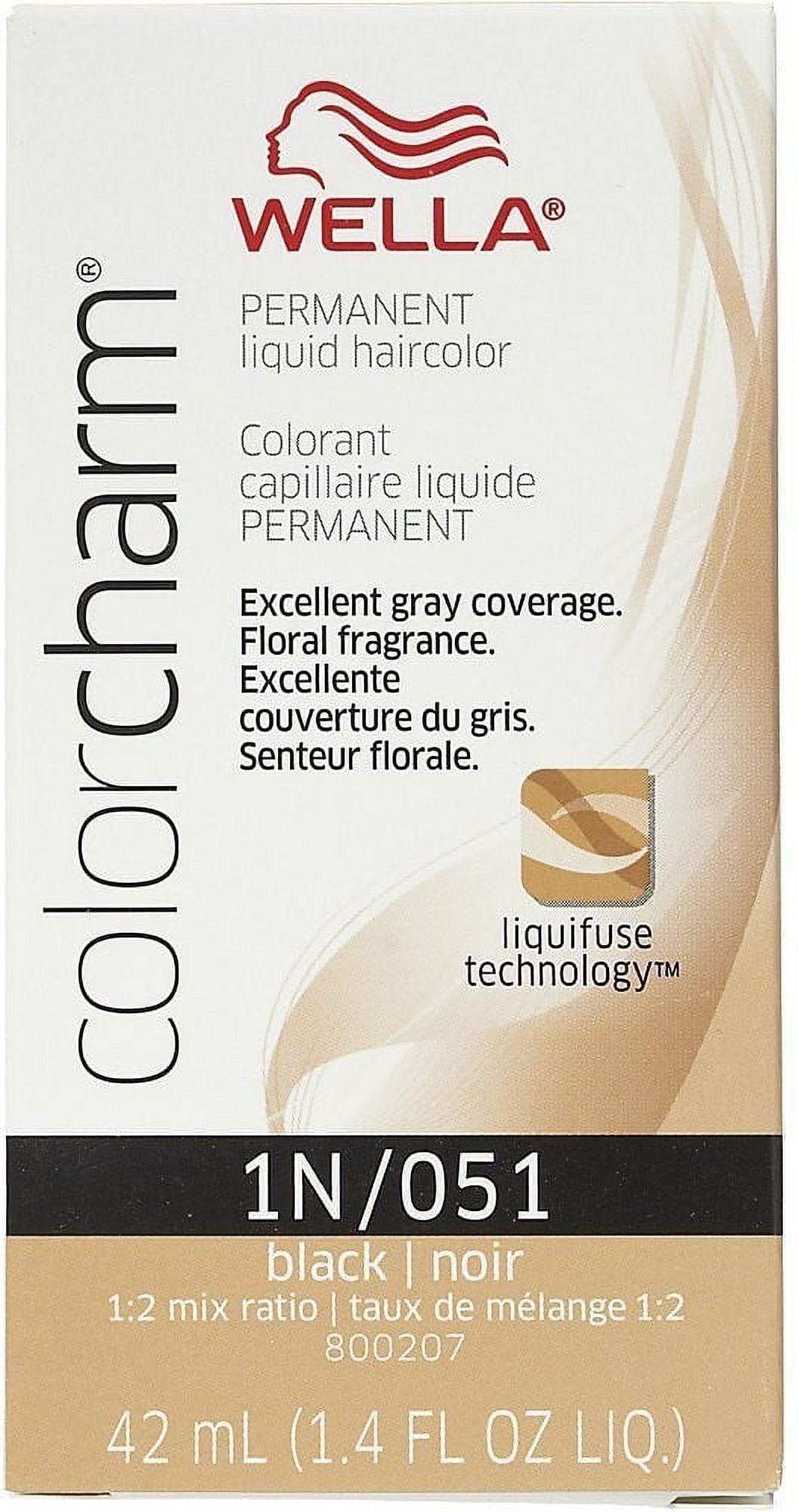 Wella Color Charm, Hair Color Liquid, 1N/051 Black, 1.4 fl oz, 6 Pack ...