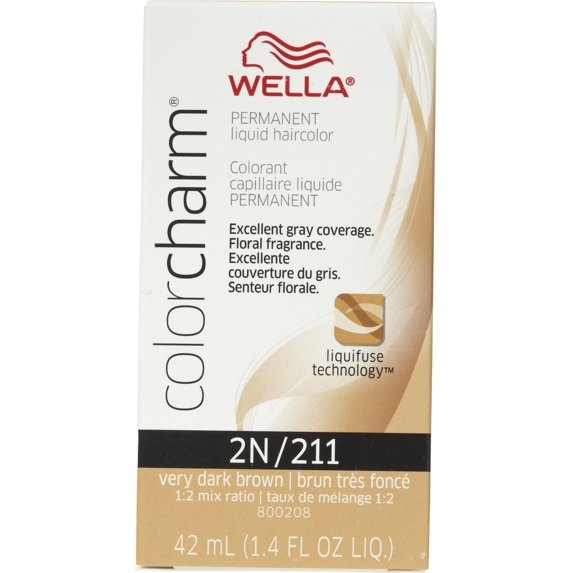 Wella Color Charm Liquid Haircolor 2n/211 Very Dark Brown, 1.4 oz (Pack ...