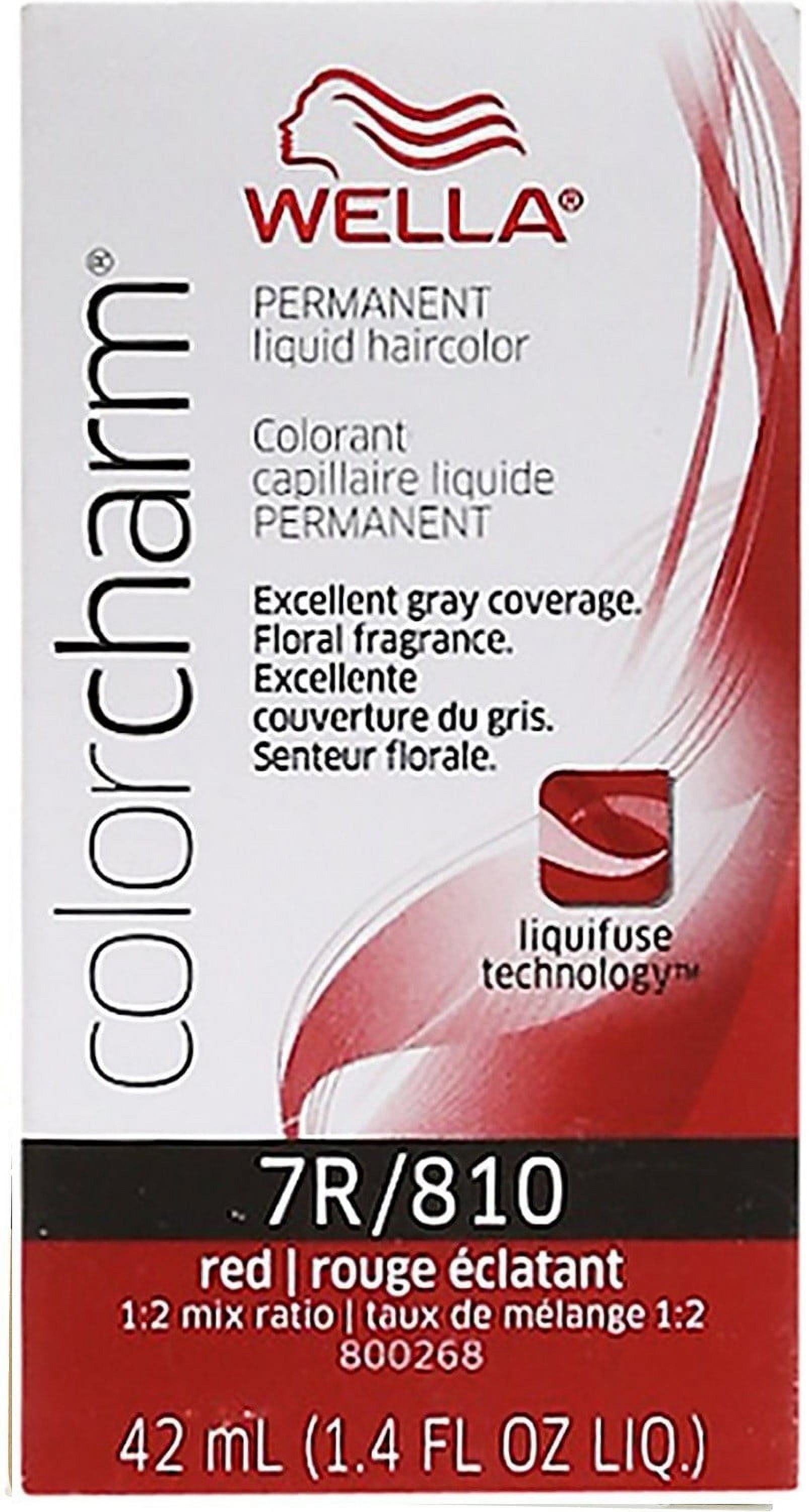 Wella Color Charm Liquid Haircolor 7r/810 Red, 1.4 oz (Pack of 2 ...