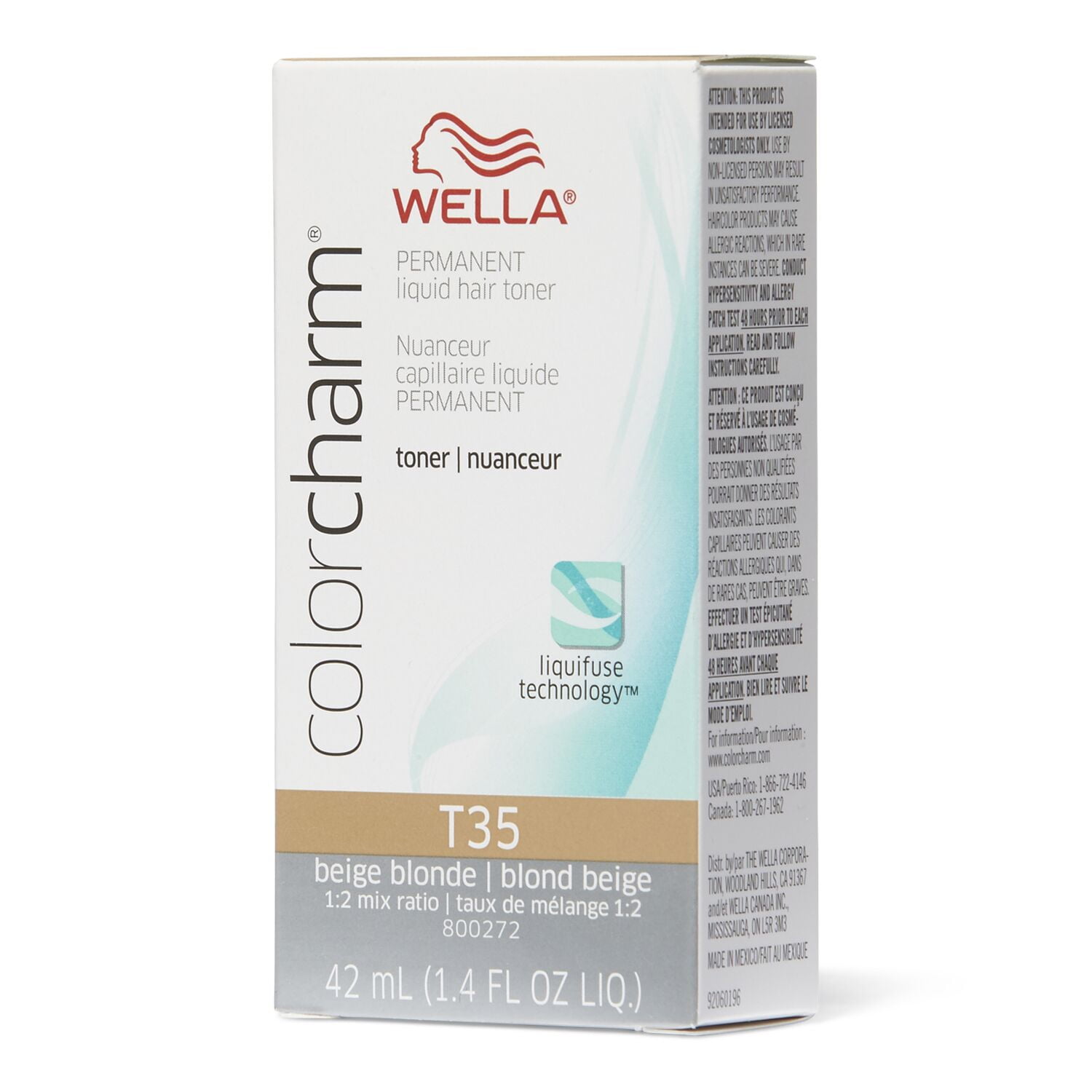 Wella Color Charm Permanent Liquid Hair Toner, T35 Beige Blonde, 1.4 Oz ...