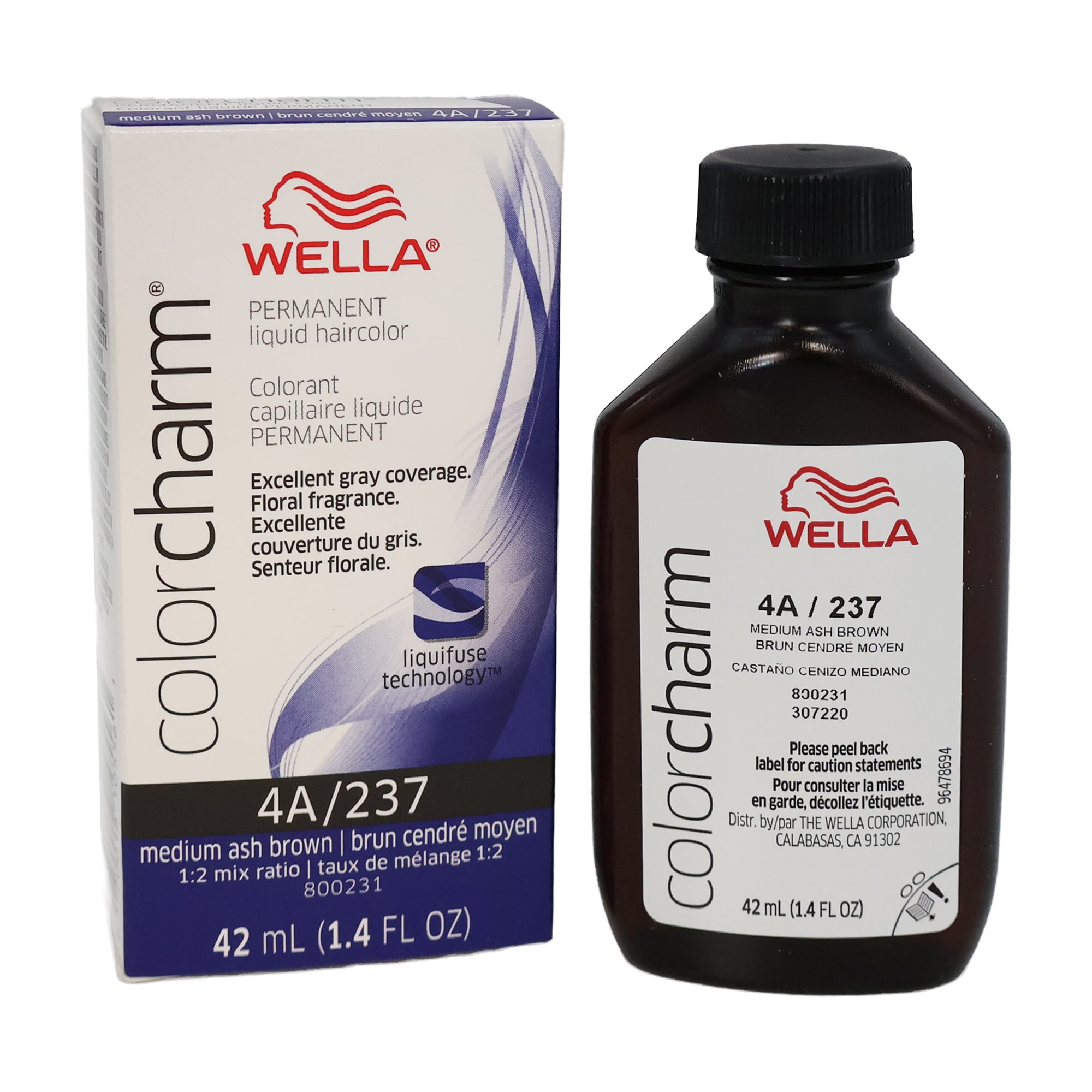 Wella Color Charm Permanent Liquid Haircolor 4A/237 Medium Ash Brown, 1 ...