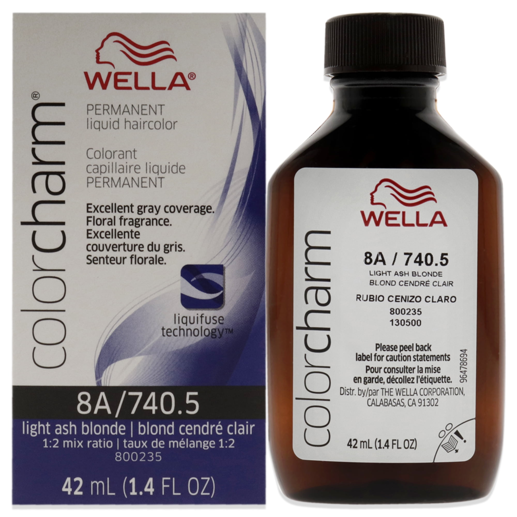 Wella Color Charm Permanent Liquid Haircolor - 740.5 8A Light Ash ...