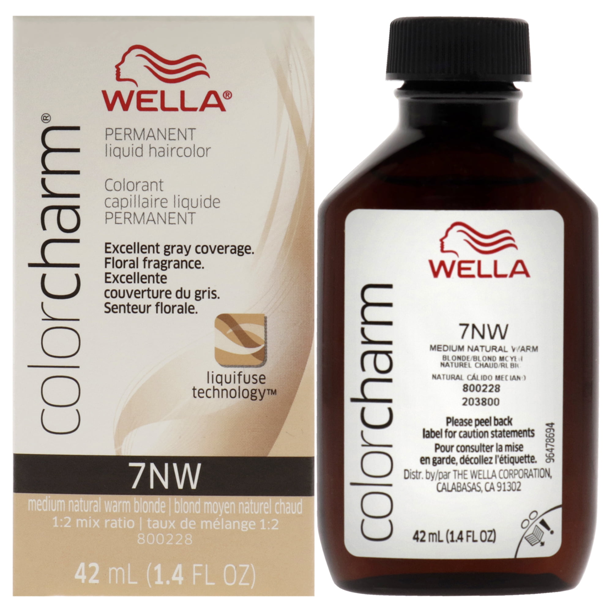 Wella Color Charm Permanent Liquid Haircolor - 7NW Medium Natural Warm ...