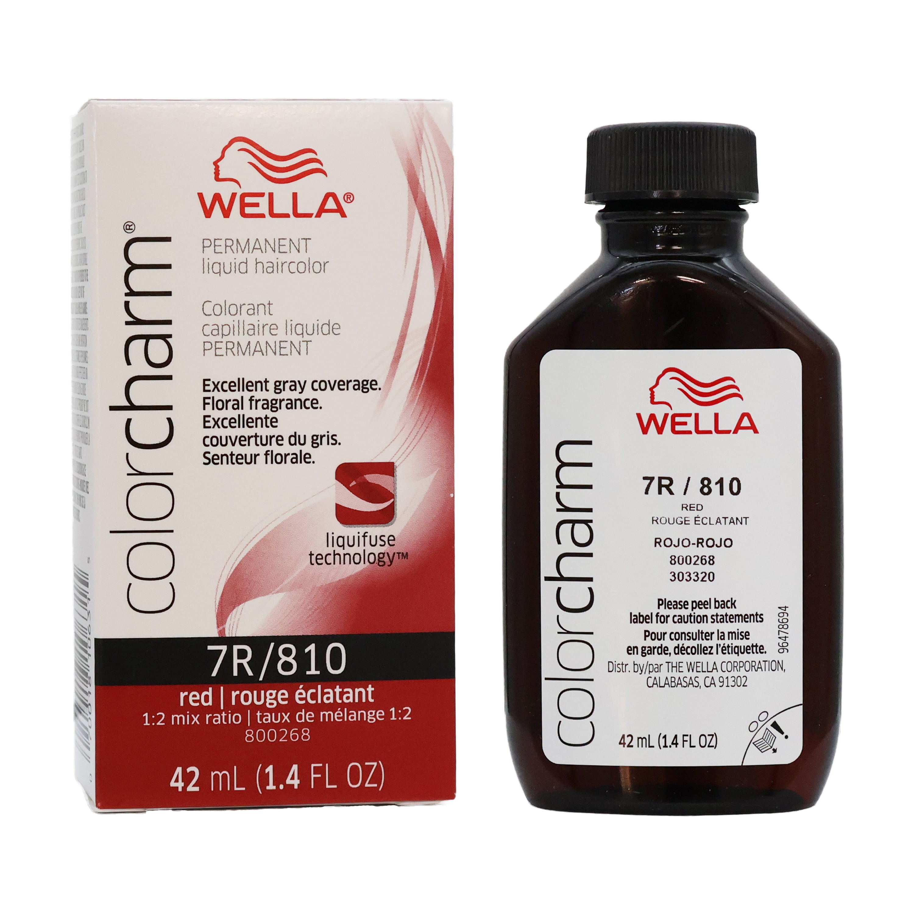 Wella Color Charm Permanent Liquid Haircolor, 7R/810 Red, 1.4 Oz.,Pack ...